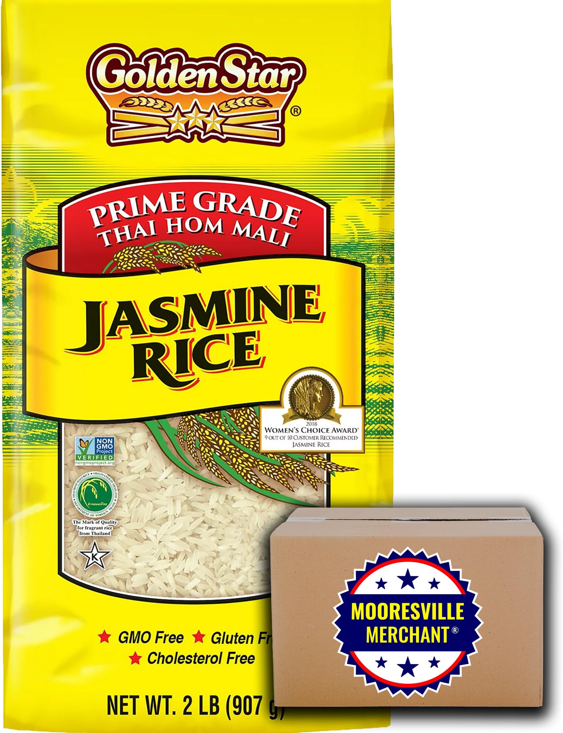 Amazon.com : Golden Star Jasmine Rice 20 lb Prime Grade Thai Hom Mali ...