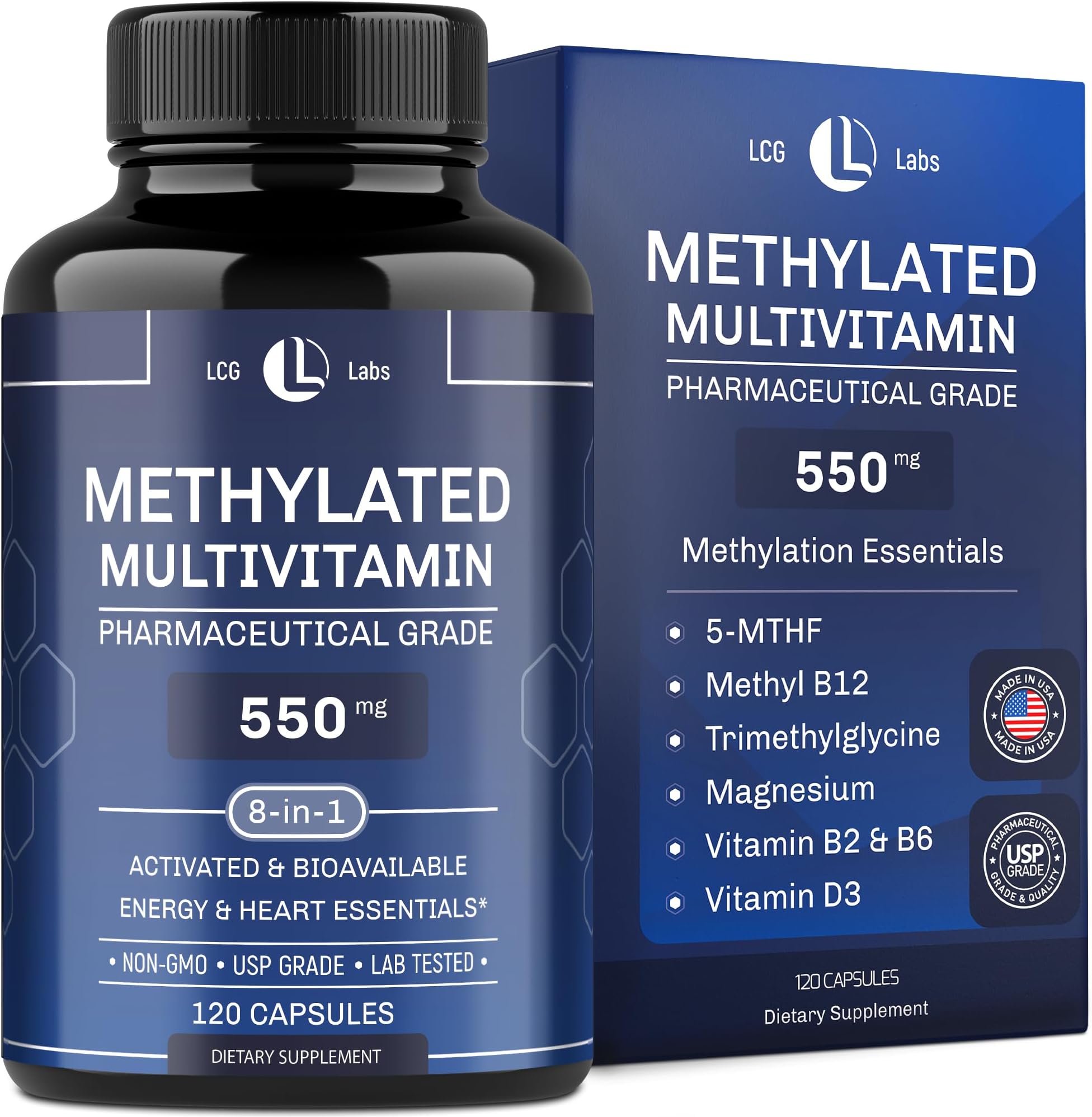 Amazon.com: Methylated Multivitamin 550mg - Methylated B Complex, L ...