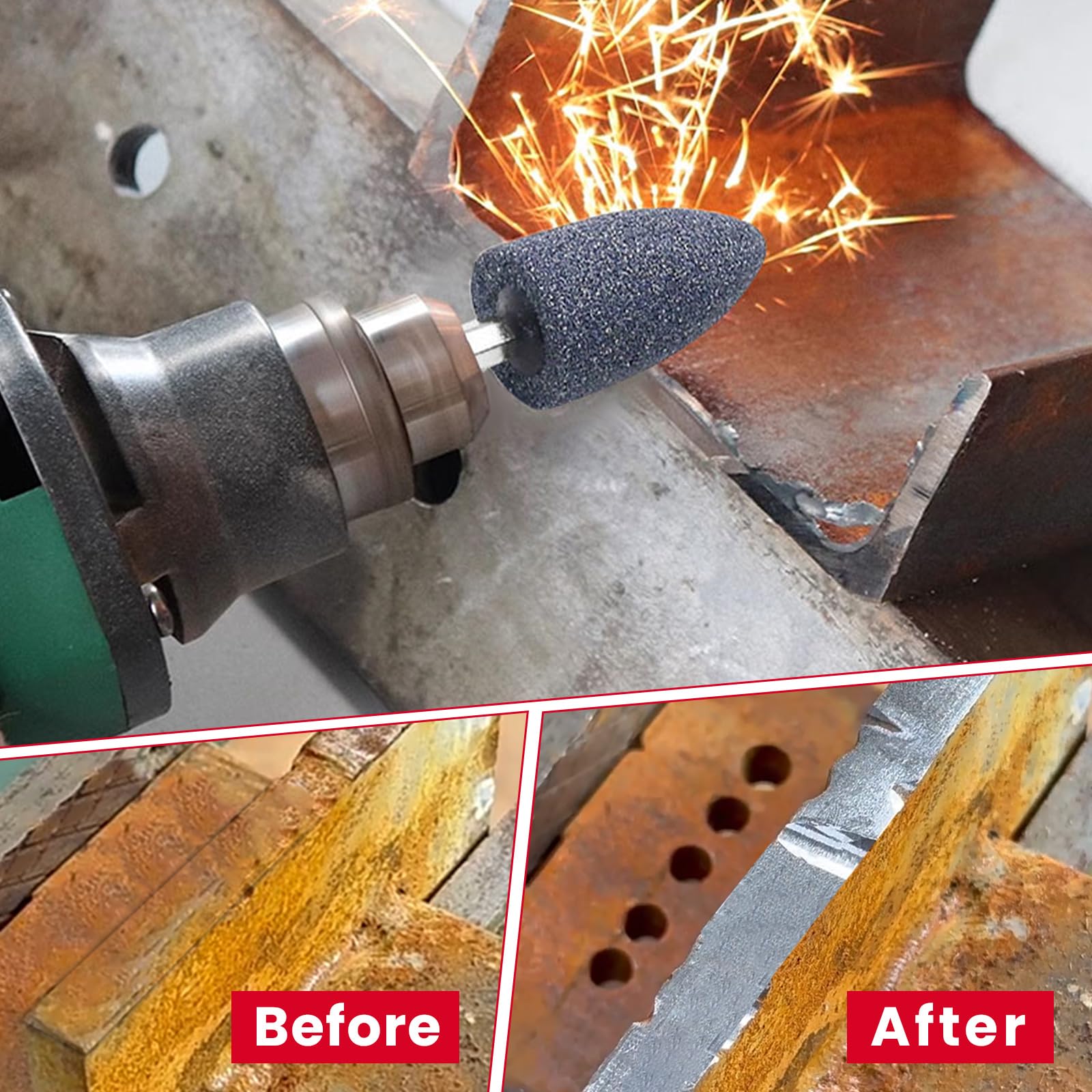 Snapklik.com : 10Pcs Rotary Grinding Stone- 1/4 Hex Shank Assorted ...