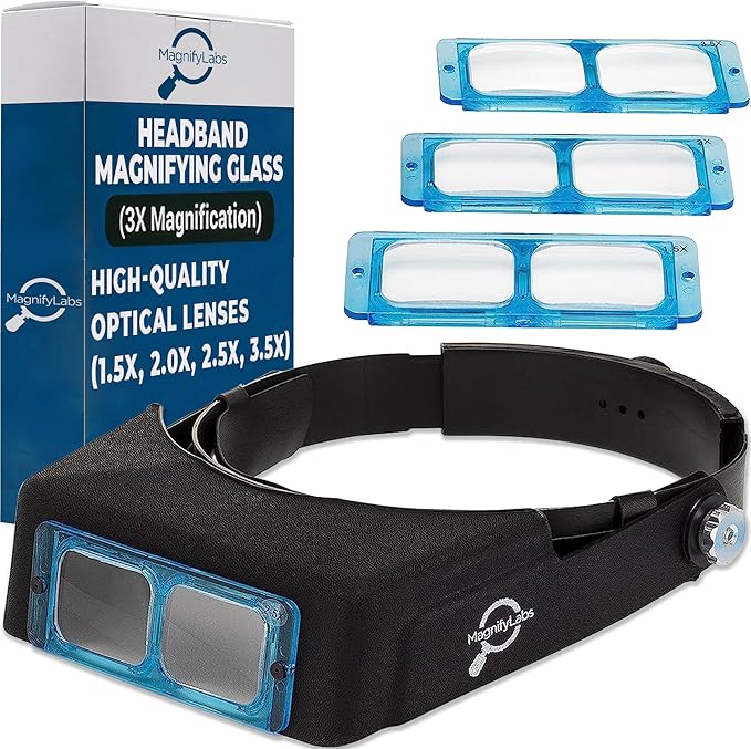 Amazon.com: Headband Magnifier Headset - Magnifying Visor with 4 Real ...