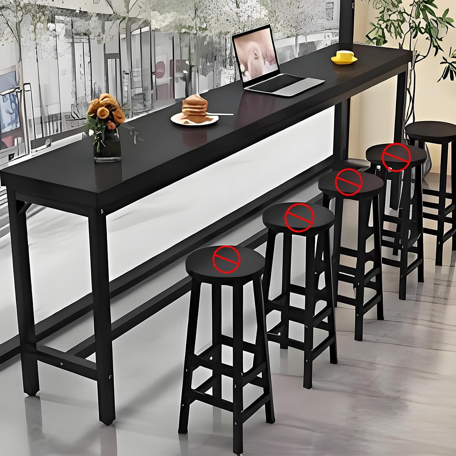 Amazon.com: Industrial Rectangular Bar Height Dining Table, Counter ...
