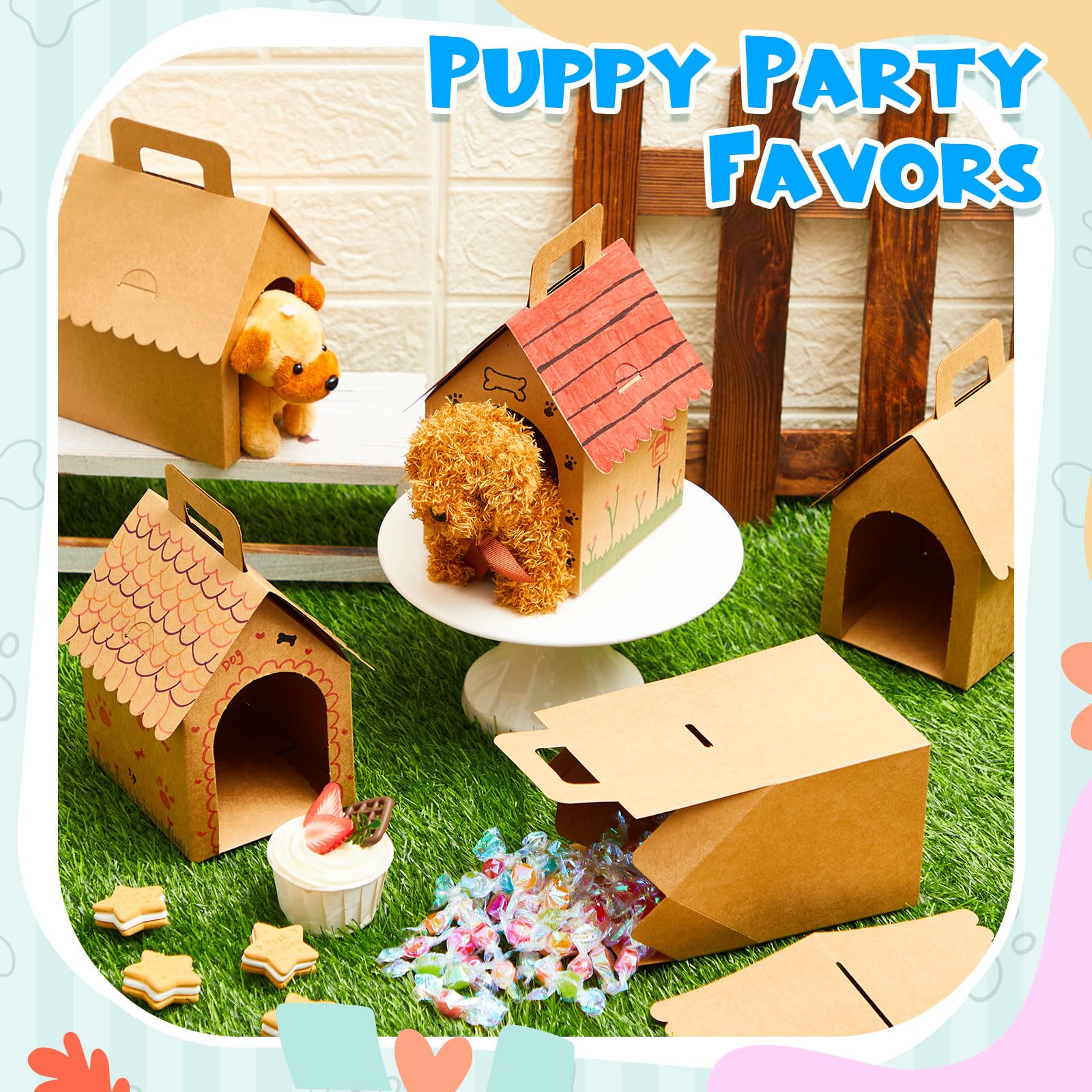 Snapklik.com : ShinyRelief 24 Pcs Dog Party Favors Boxes Dog House ...
