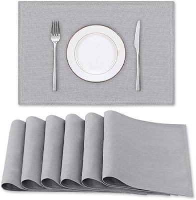 Amazon.com: EDanle Cowhide Pattern Faux Leather Placemats Set of 6,Heat ...