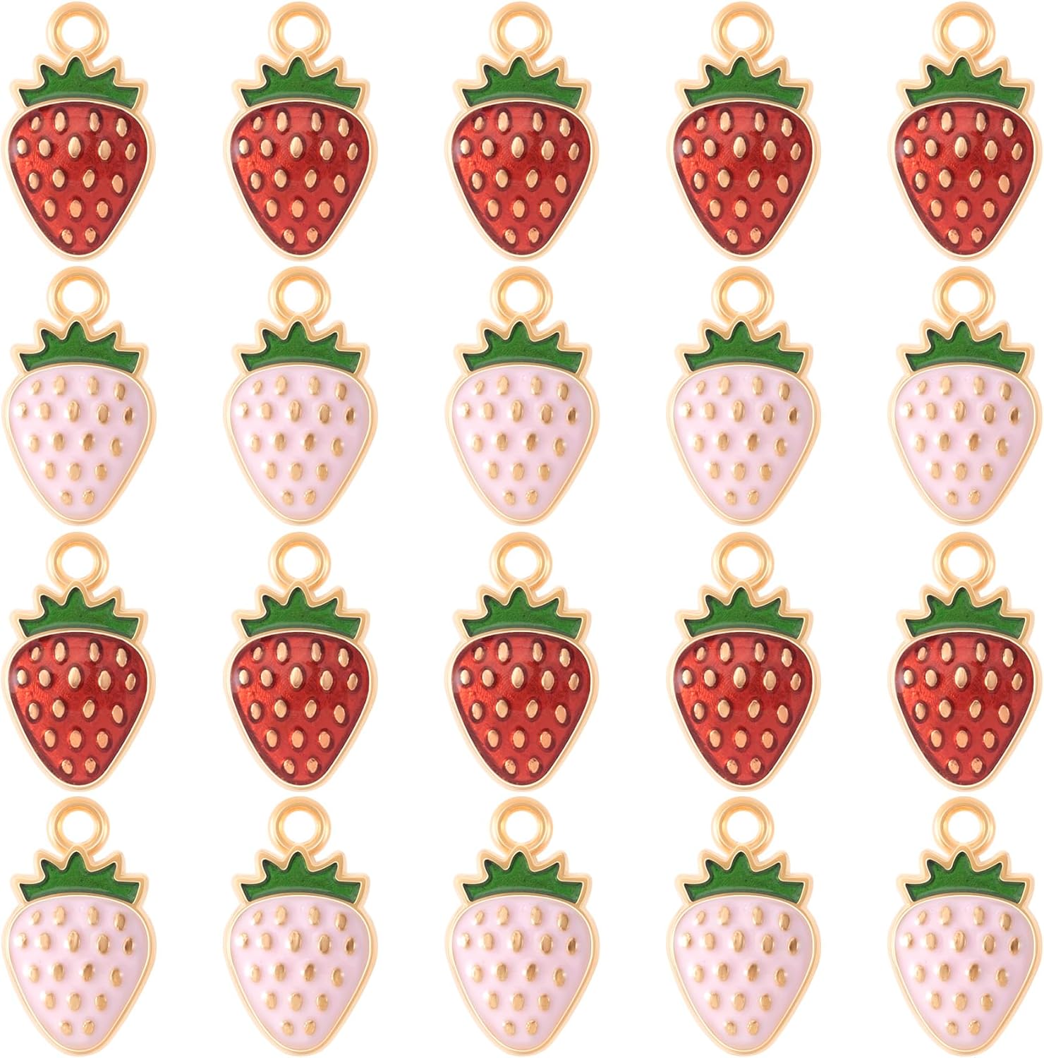 Amazon.com: Joez Wondeful 20 Pcs Strawberry Charm, Bulk Red and Pink ...