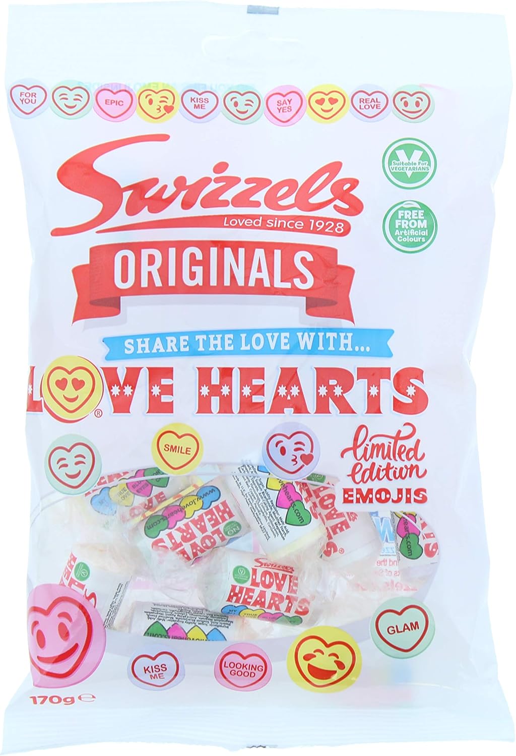 Swizzels Originals Love Hearts Sweets (170g x1) : Amazon.co.uk: Grocery