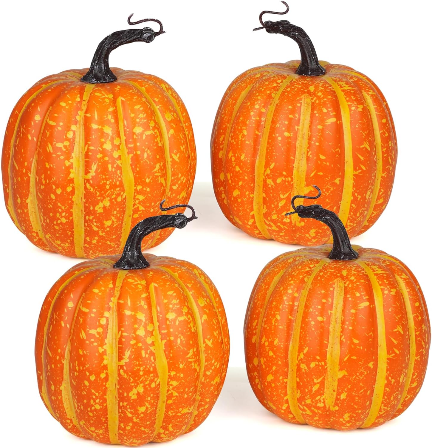 Amazon.com: Artmag 6 Inch Large Artificial Pumpkins, 4PCS Big Orange ...