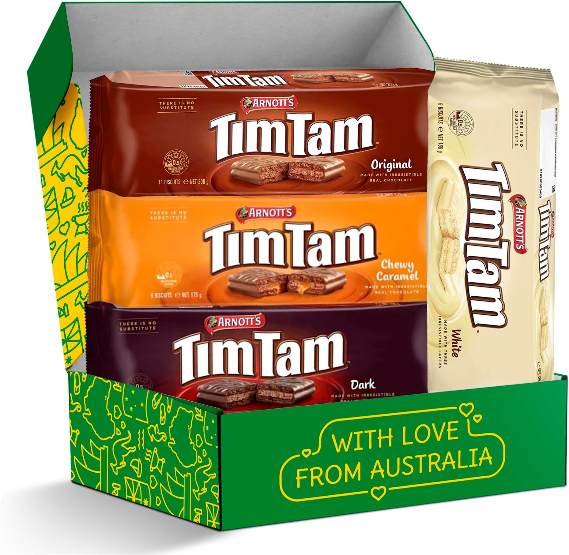 Amazon.com: Tim Tam Chocolate Biscuits – 4-Pack Variety: Original, Dark ...