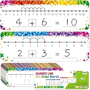 26 PCS Number Line Dry Erase Boards, Writable and Erasable Double Sided ...