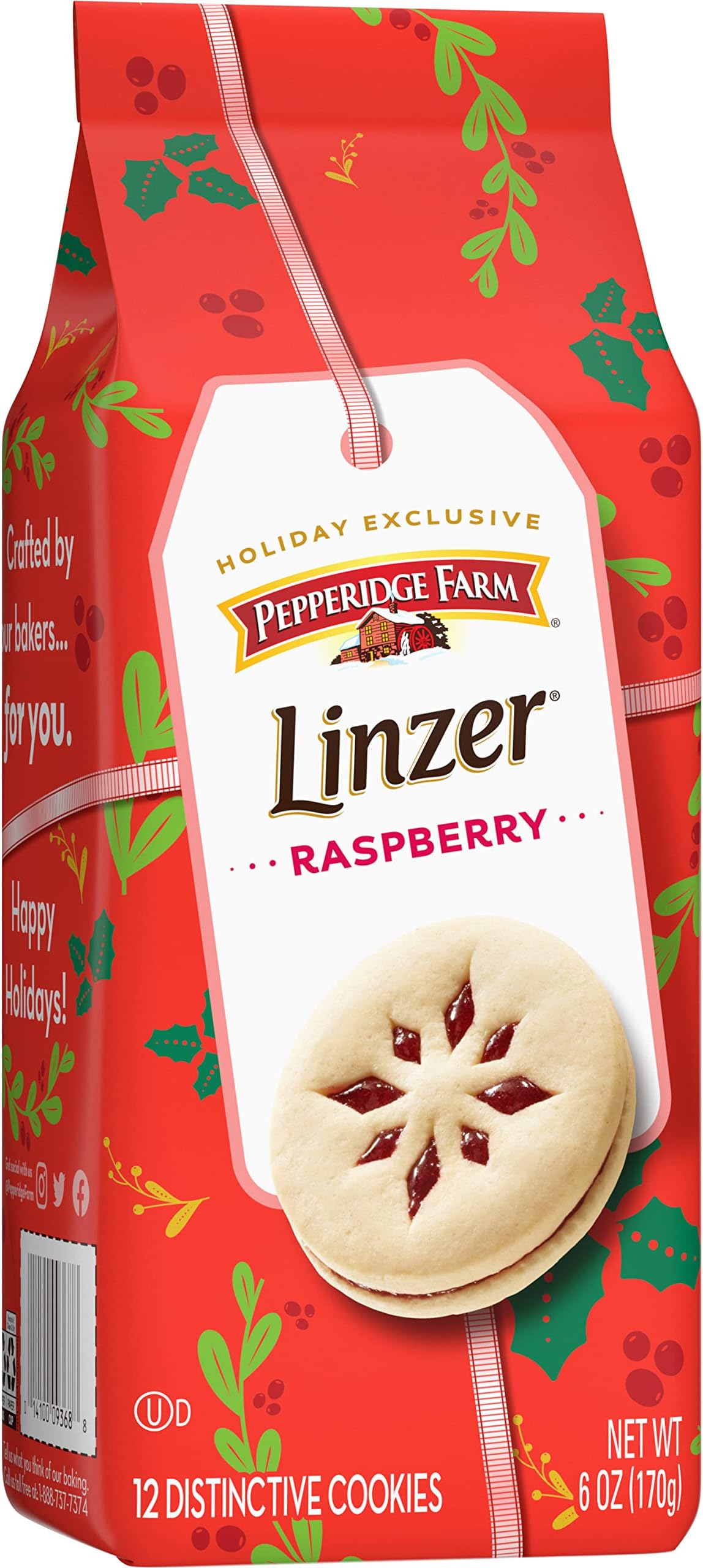 Amazon.com: Pepperidge Farm Linzer Raspberry Cookies, 6-oz. Bag (Pack ...
