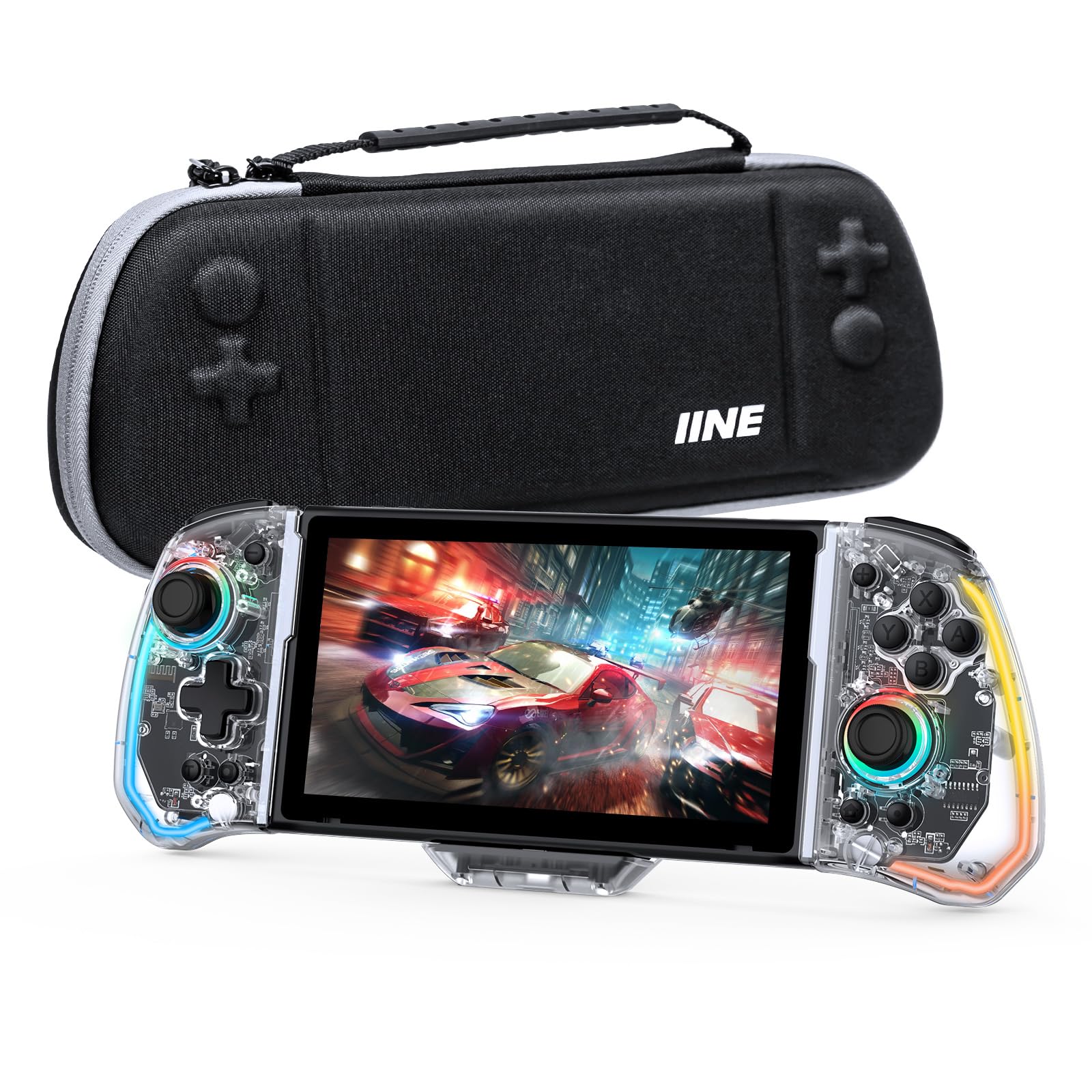 IINE Joy Control Switch Luminoso Handheld Controlador con Estuche Negro ...