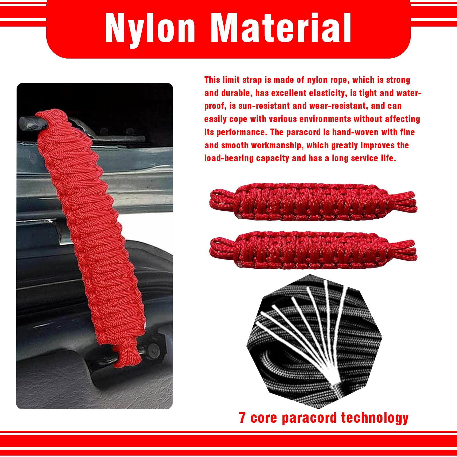 Snapklik.com : Yumfugu Pack-2 Car Door Limit Straps, Heavy-Duty ...