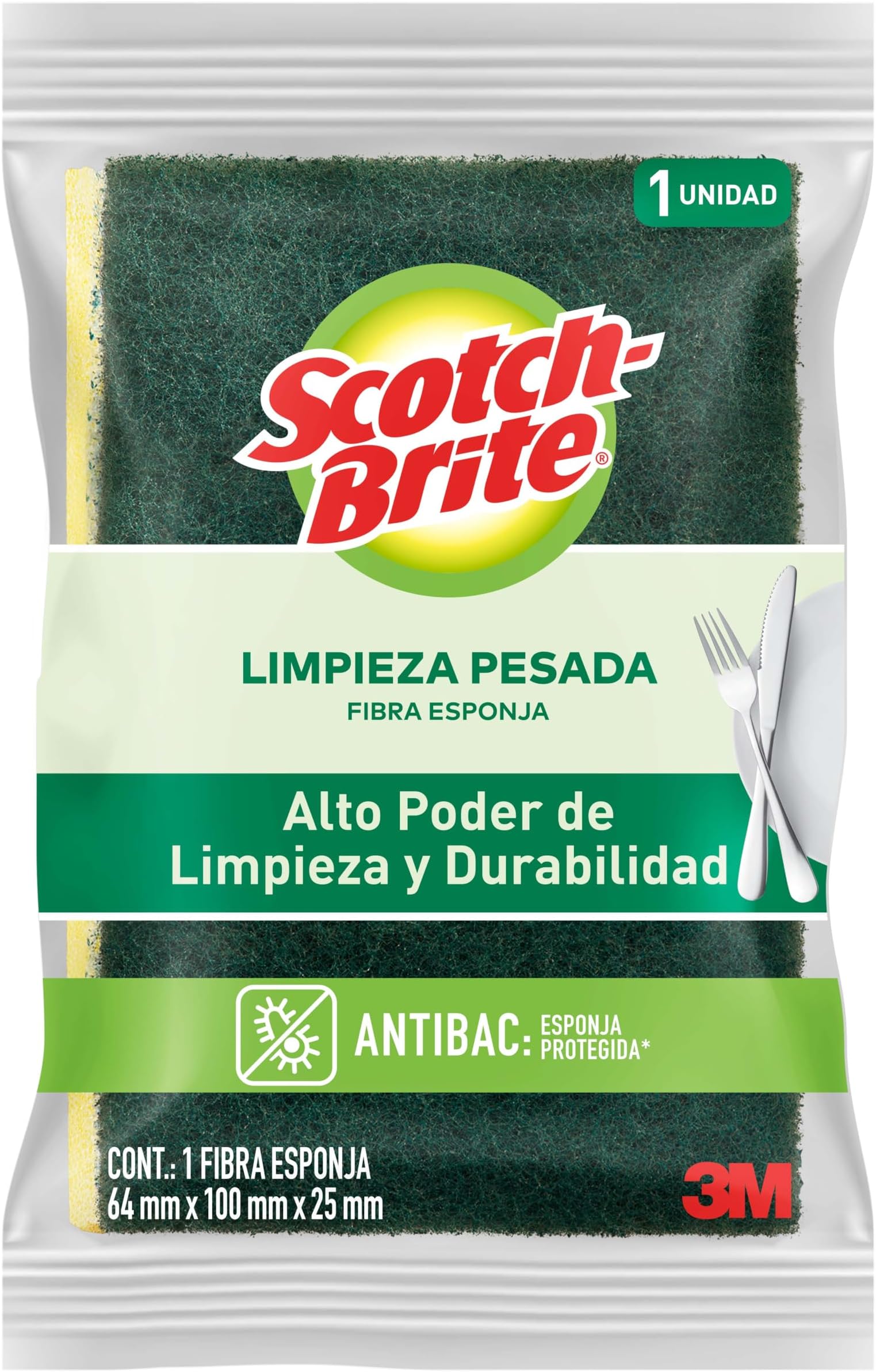 Fibra Lavatrastes Antiresiduos Power Inox Limpieza Vileda : Amazon.com ...