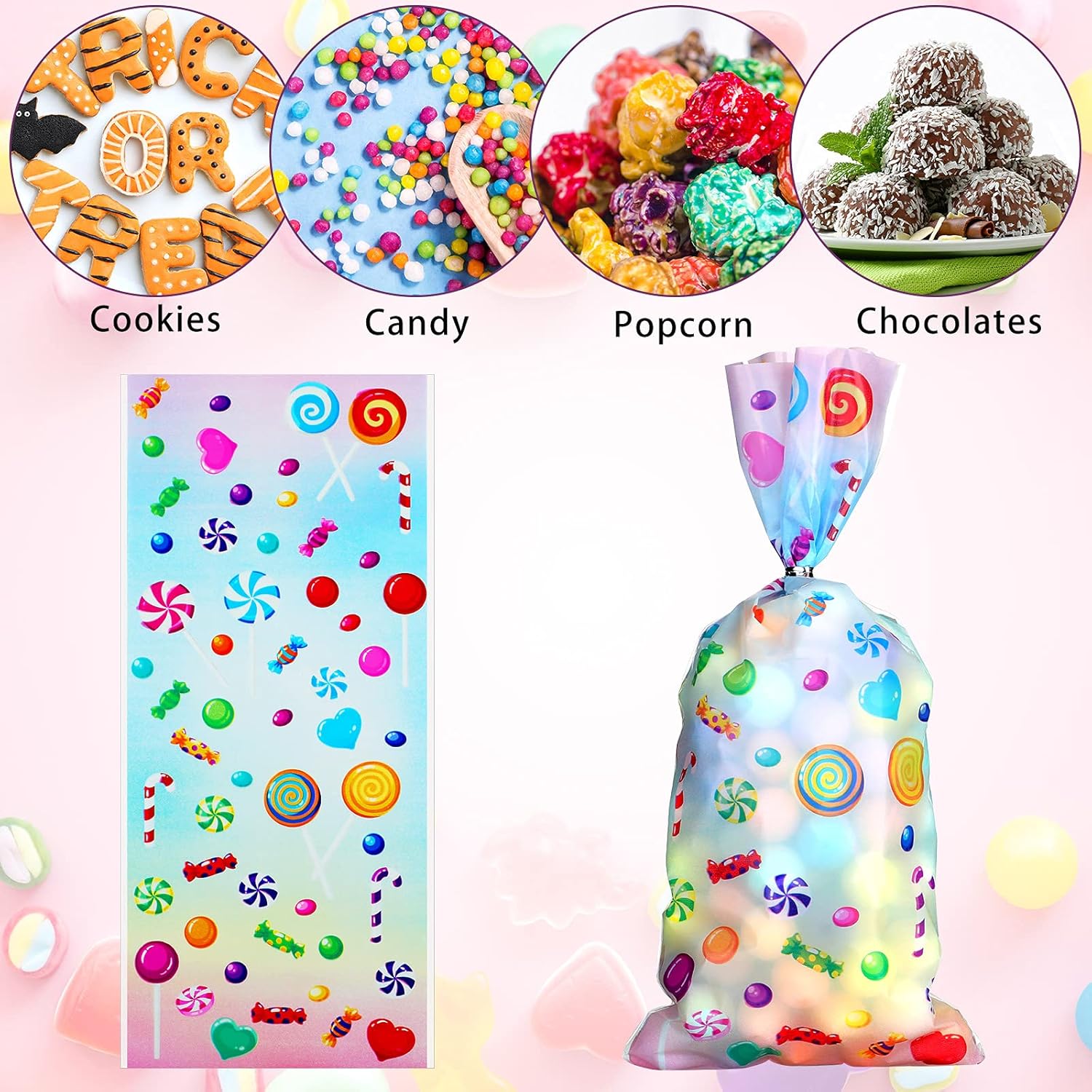 Outus 100 Pieces Cellophane Treat Bags Candy Bags Nepal | Ubuy