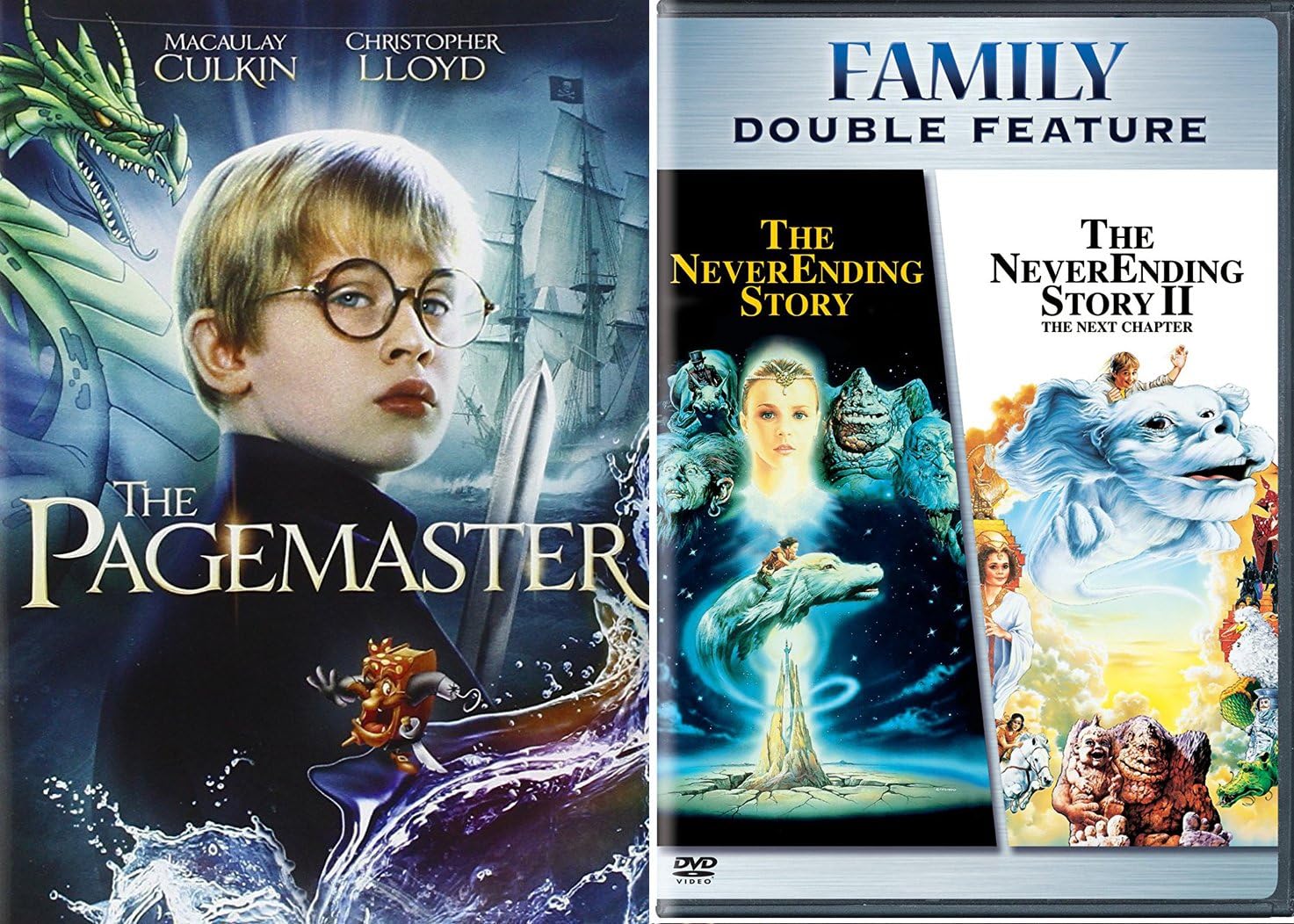 The NeverEnding Story & Pagemaster DVD Set Classic Family Fantasy Movie ...
