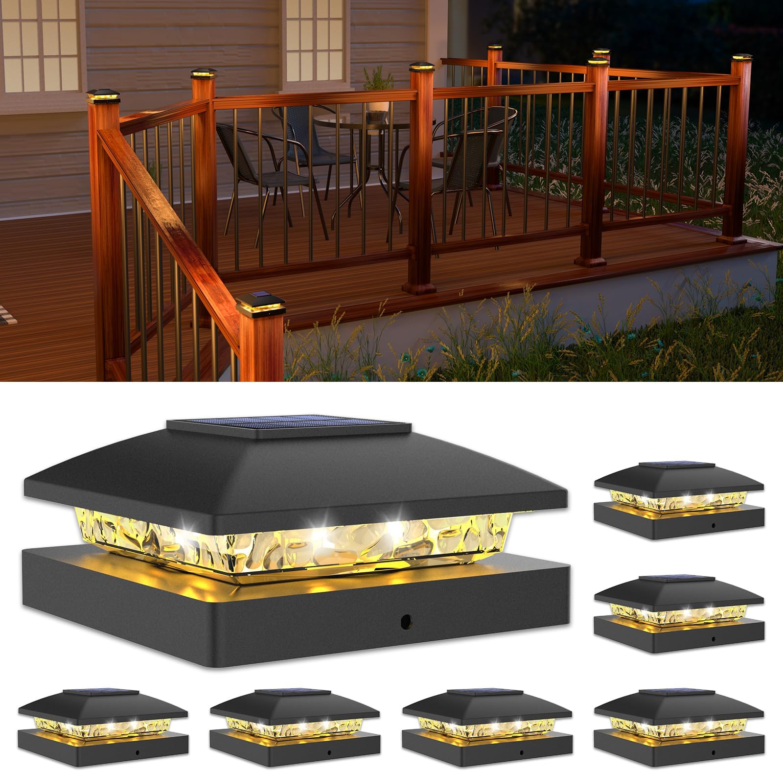 Volisun 4x4 Solar Post Cap Light 6pack Solar Fence Post | Desertcart INDIA