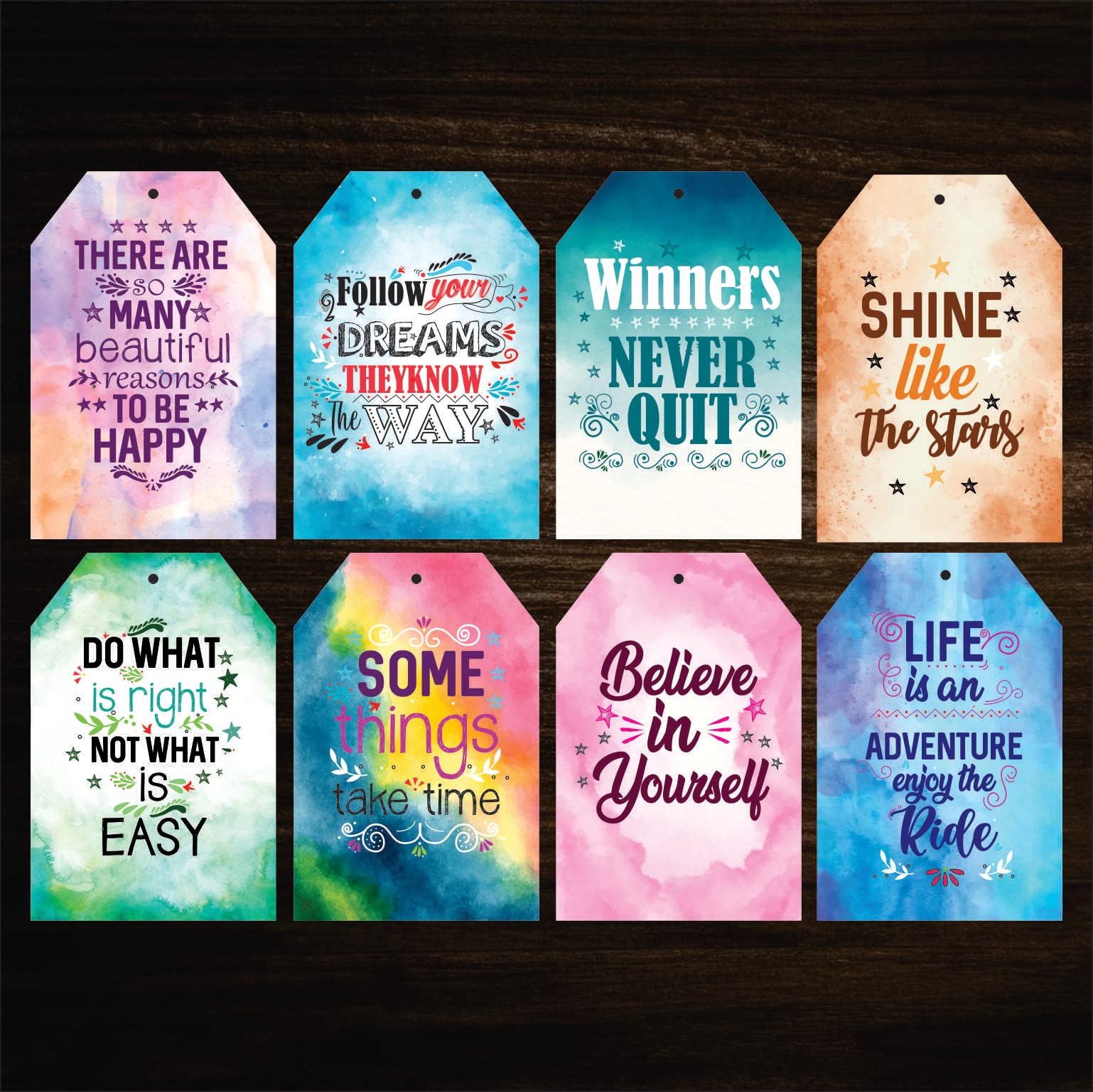 SVM CRAFT® Inspirational Gift Tags with String,Watercolor Designs (Pack ...