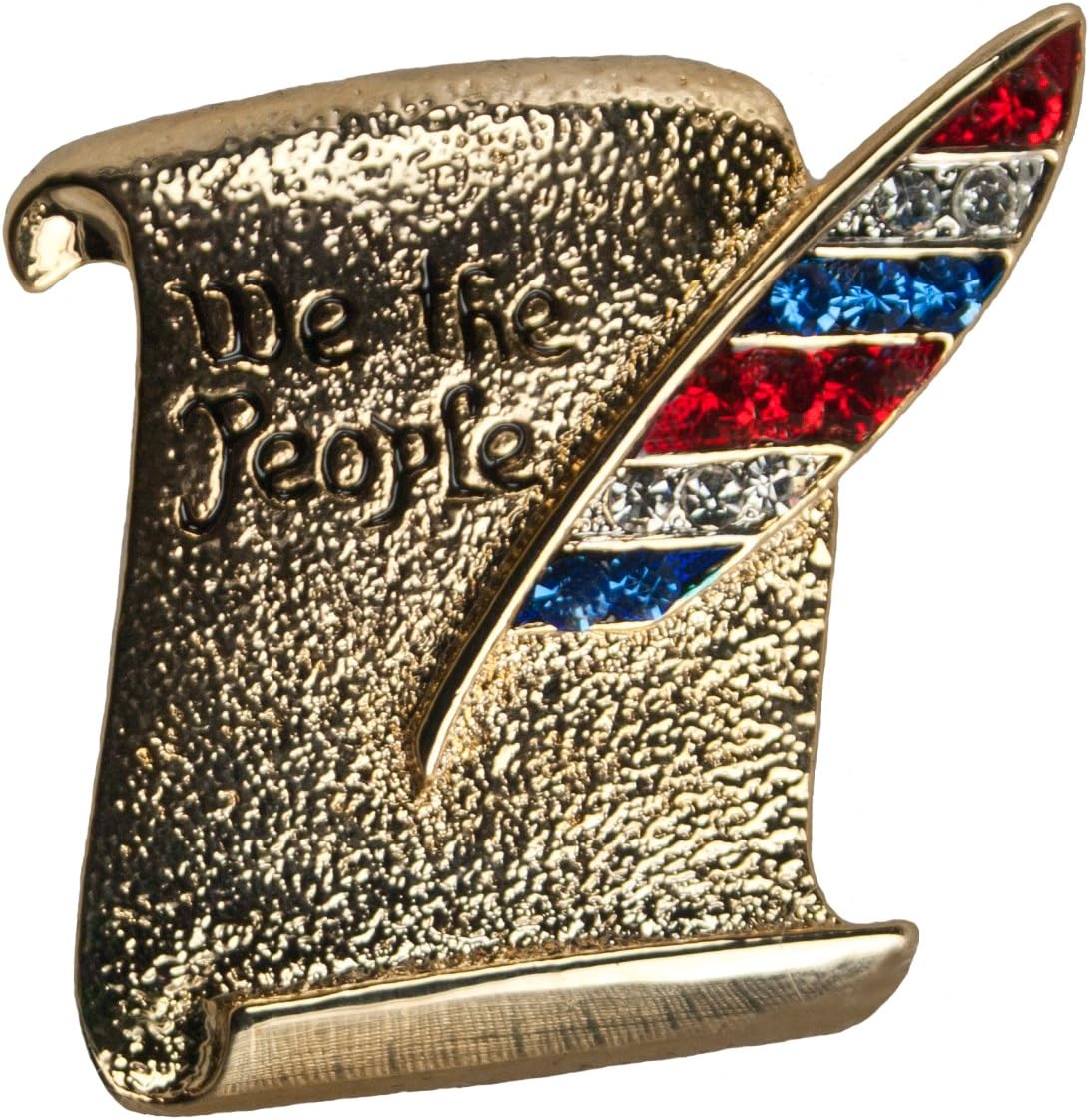 Amazon.com: 4 We The People Constitution and USA Flag Lapel Pins (Pkg ...