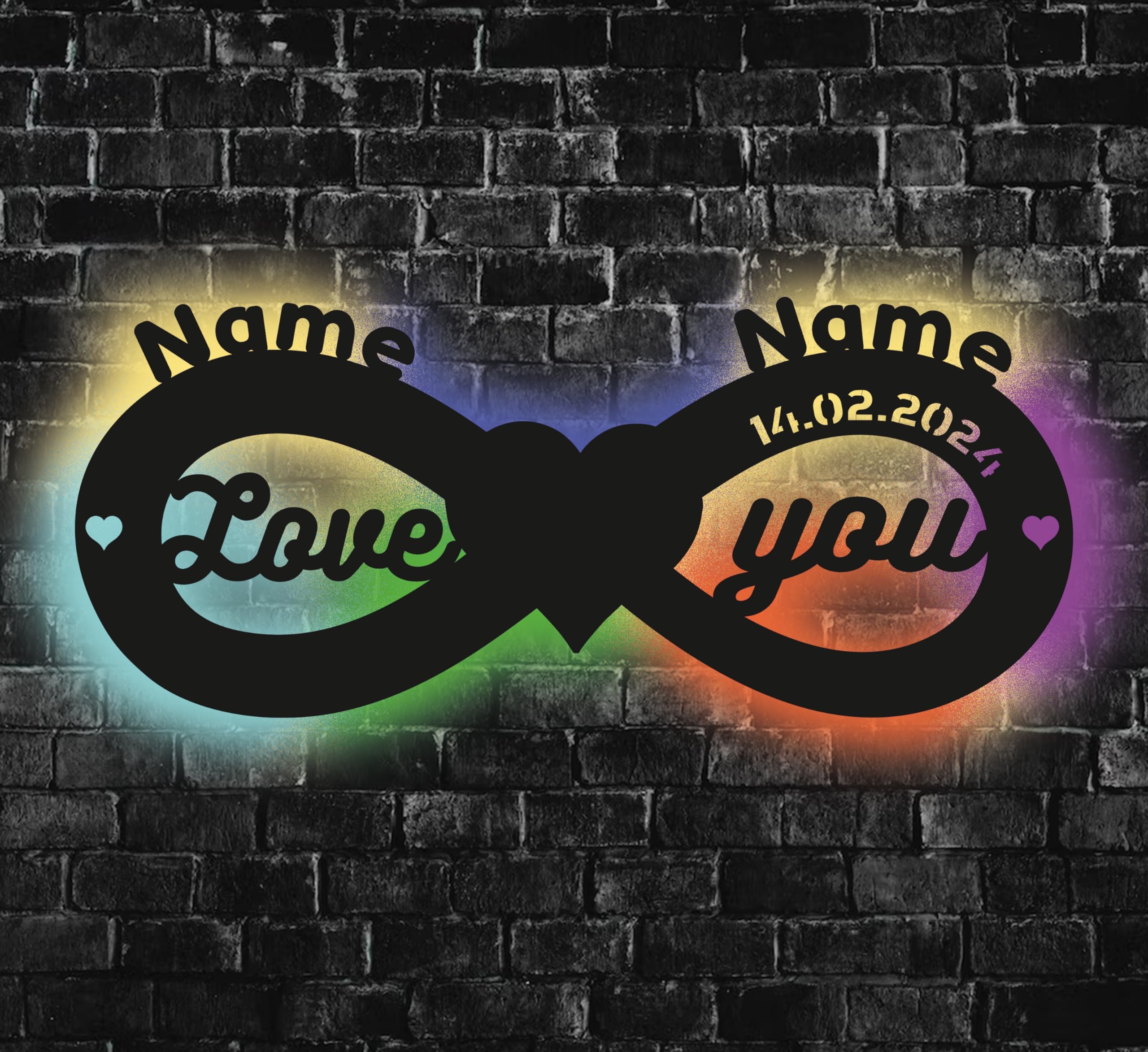 Waluna® Led Unendlichkeitszeichen Hochzeitsgeschenk personalisiert mit ...