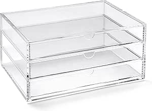 Osco Large Clear Acrylic Triple Drawer transparent A3277 : Amazon.fr ...
