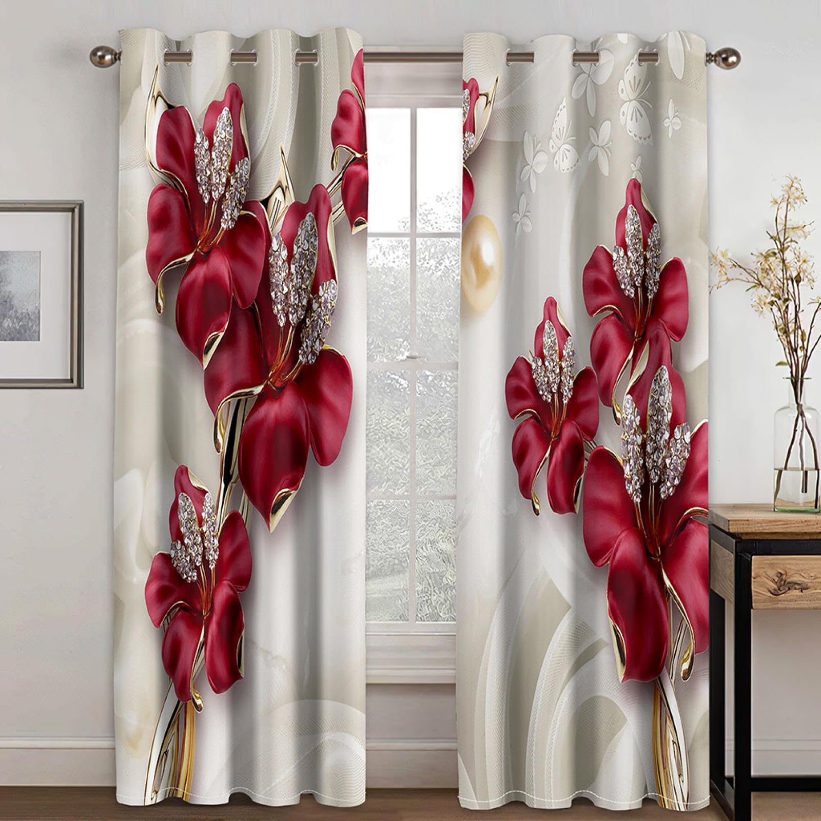Incredible Red Window Curtains Design Ideas