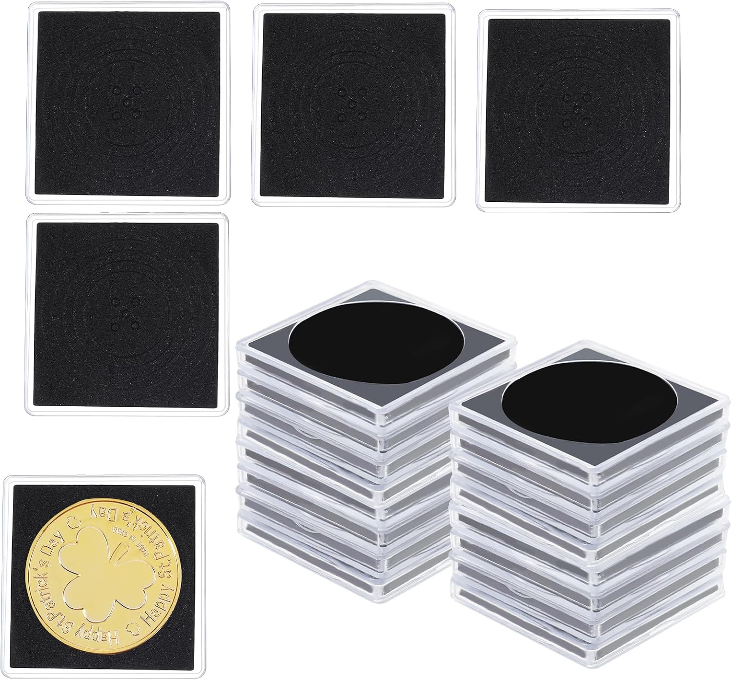 Pack of 20 Coin Sleeves Adjustable Coin Cases Coin Collector Album Coin ...