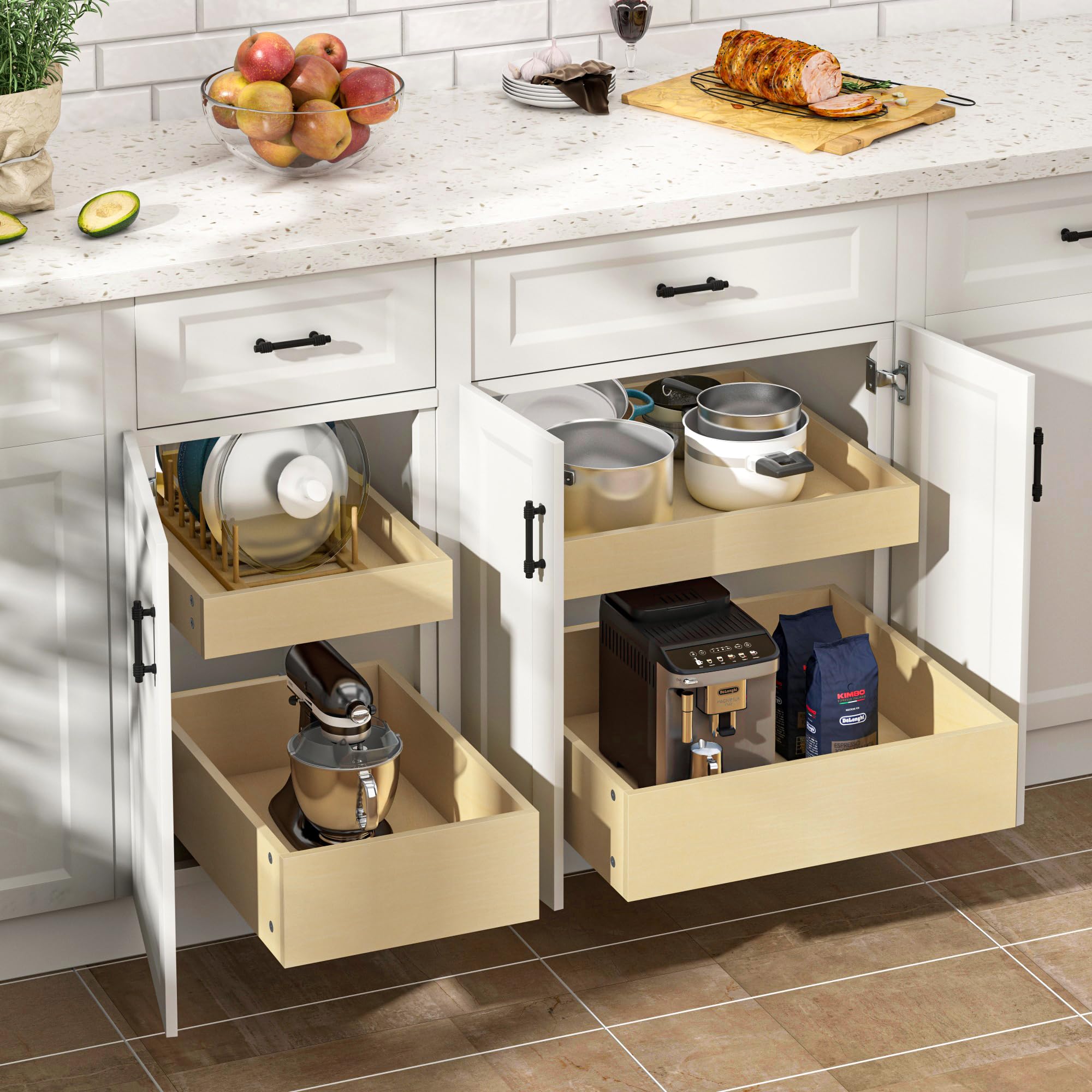 Snapklik.com : Soft Close Pull Out Drawers For Cabinets, 26" W X 22" D ...