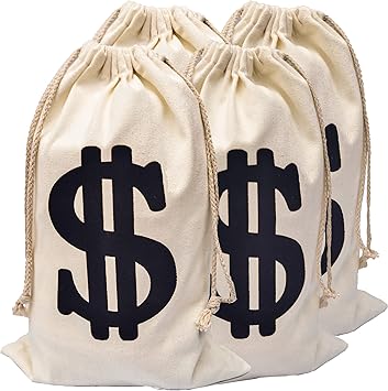 Amazon.com: Eylola 4 Pack Money Bags Money Bags for Party Decor 11.8 x ...