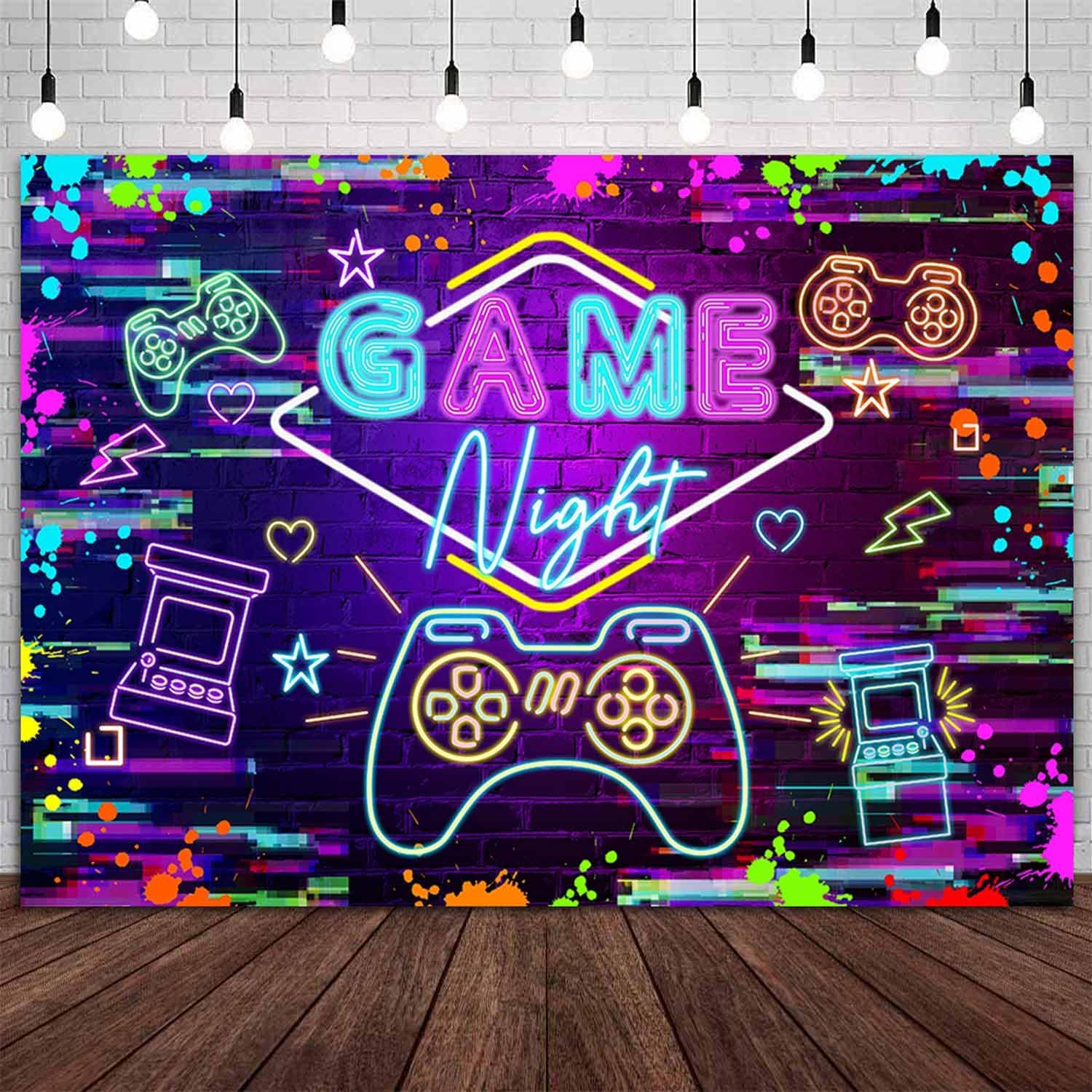 Amazon.com : Ayayiya Game Night Backdrop Video Game for Boys Girls ...