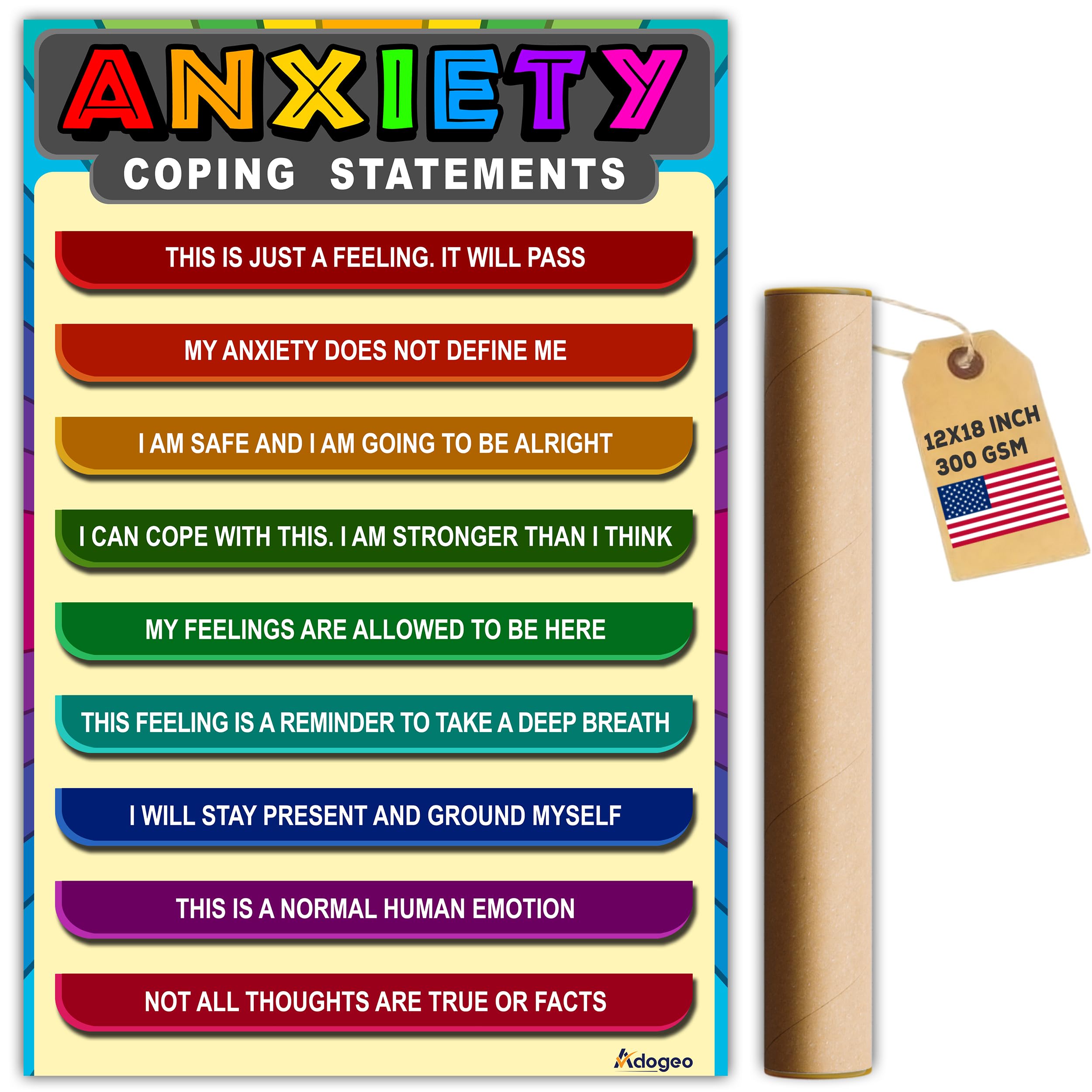 Snapklik.com : Mental Health Posters, Anxiety Coping Statements Poster ...