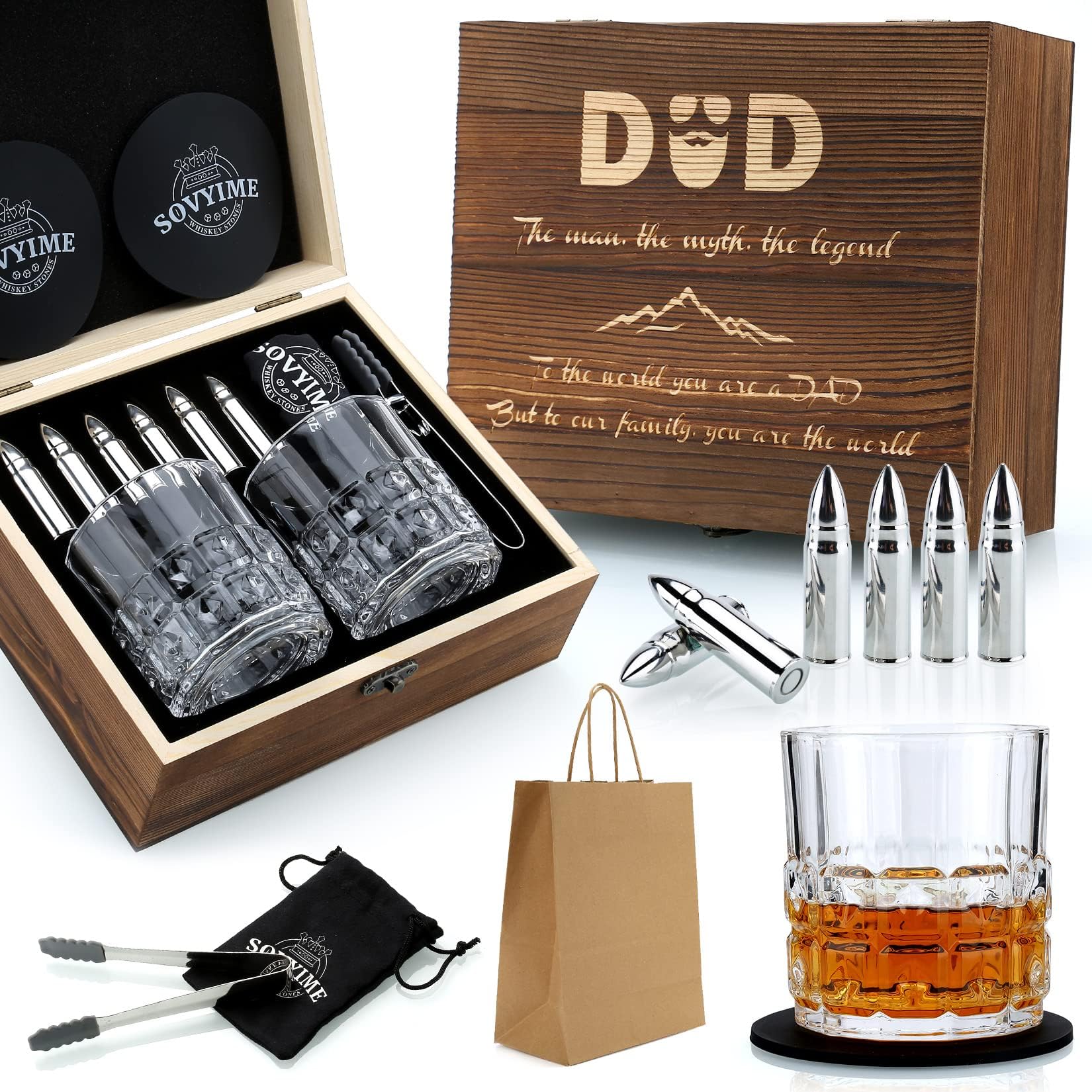 Gifts for Men Whiskey Glasses, Whisky Gift Box Birthday Gifts for Men ...