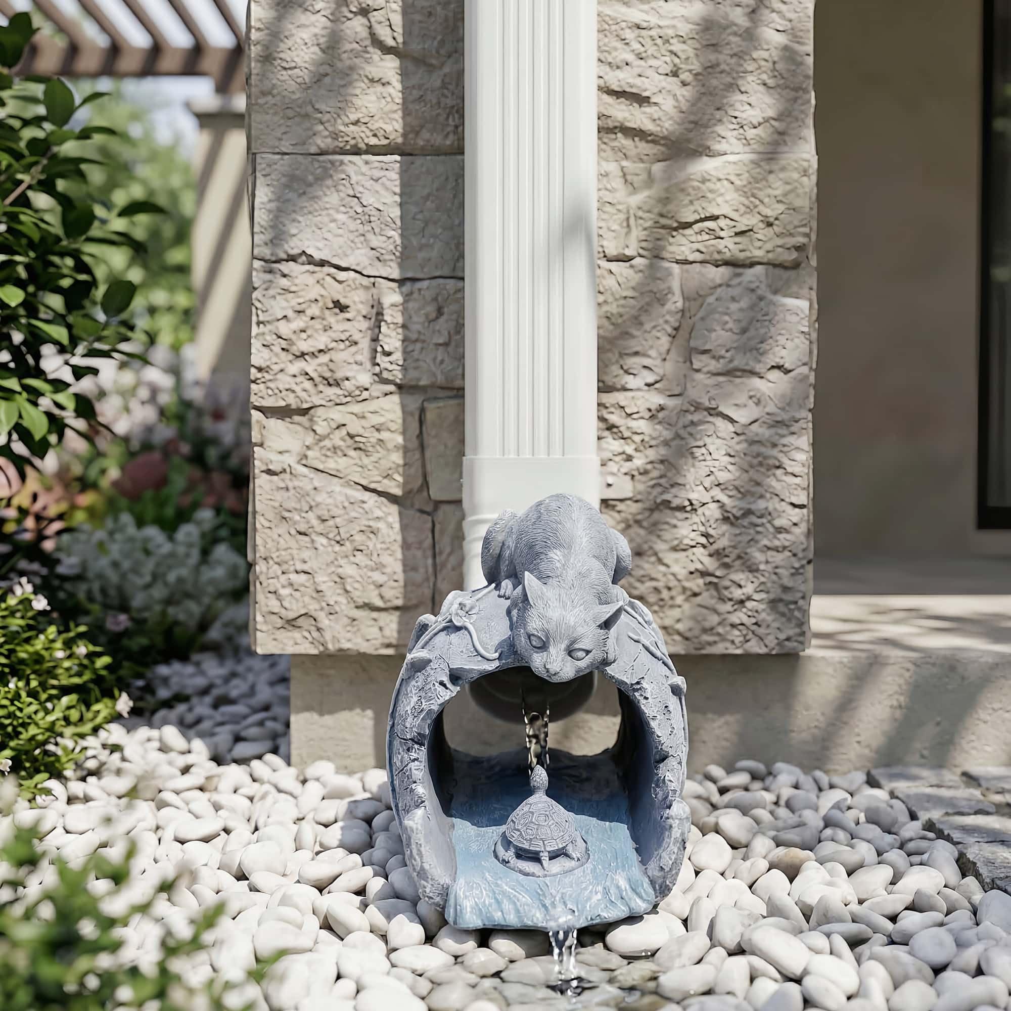 Snapklik.com : Real Cat Sculpture Gutter Downspout Extender, Eco ...