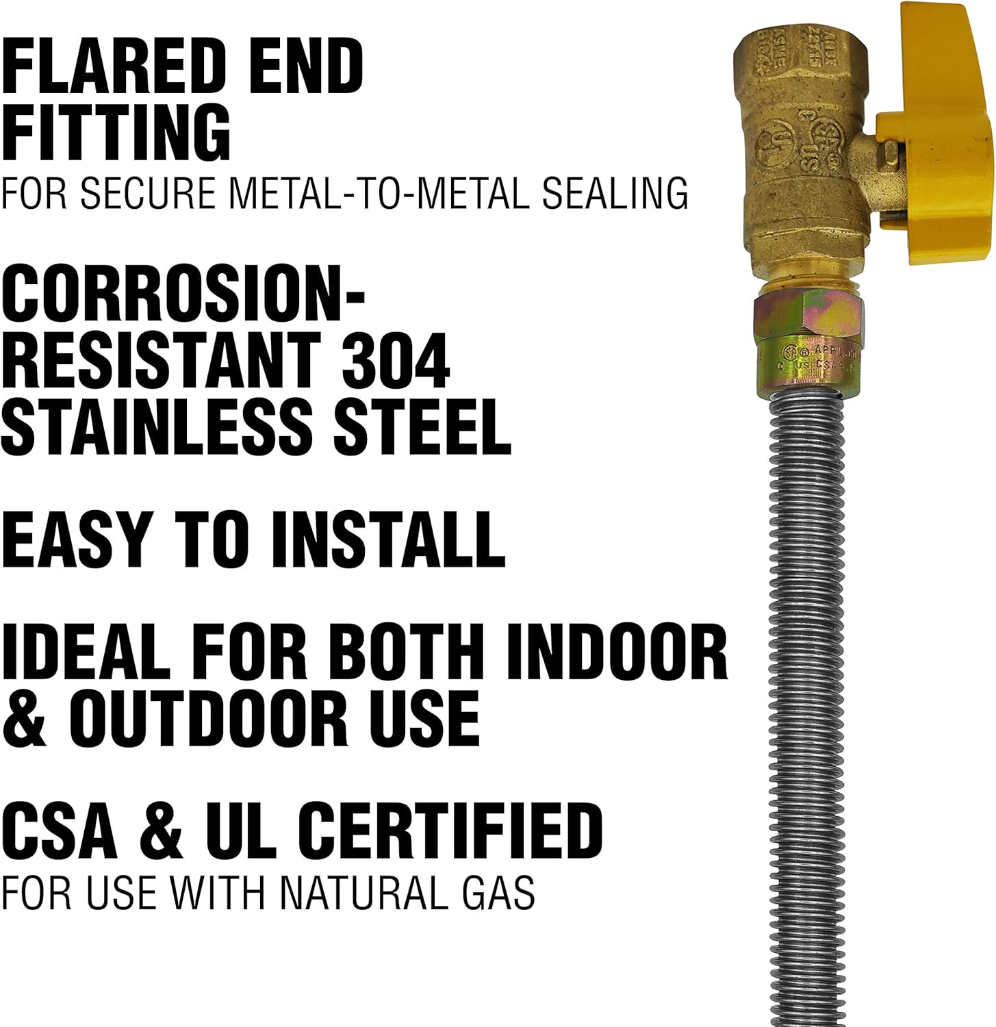 Buy Cambridge 36-in Gas Line Connector, 5/8-in OD, 1/2-in Male Fittings ...