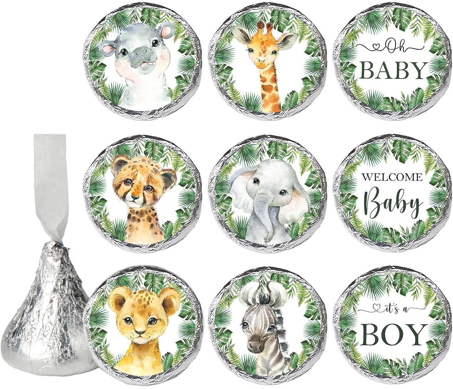 Amazon.com: Safari Baby Shower Favors Stickers, 450PCS Jungle Animals ...