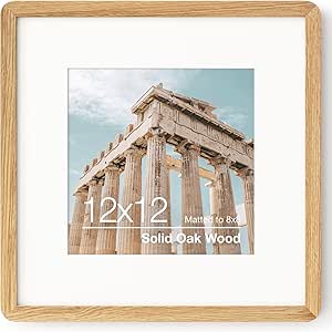 Amazon.com - FLYJOE 12 x 12 Picture Frame | Solid Oak Wood Square ...