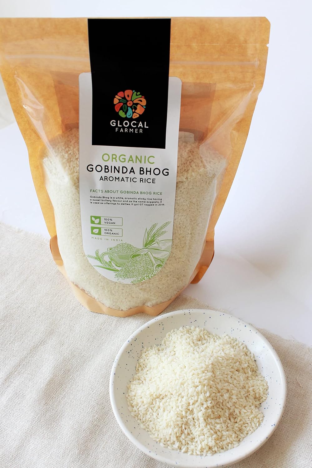 GLOCAL FARMER Organic Gobindo Bhog Aromatic Rice Premium Rich Aroma I ...