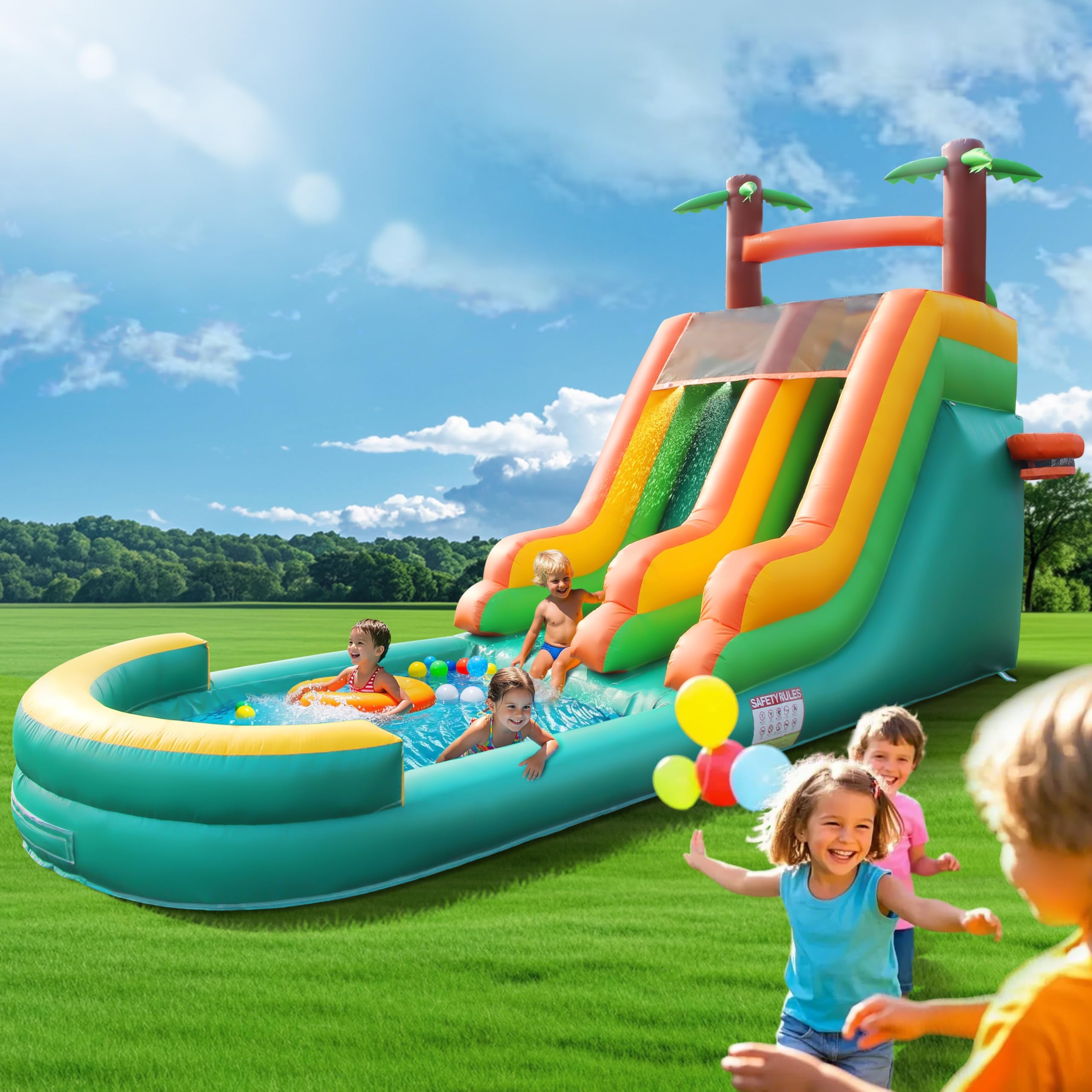 Amazon.com: 26.3FT Commercial Grade Inflatable Water Silde for Kids ...