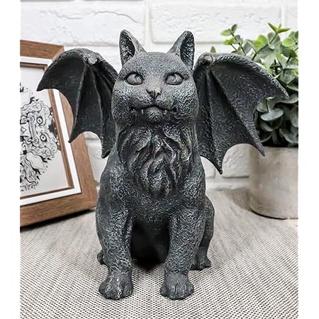 Amazon.com: Pacific Giftware Winged Cat Gargoyle Statue Figurine Myth ...