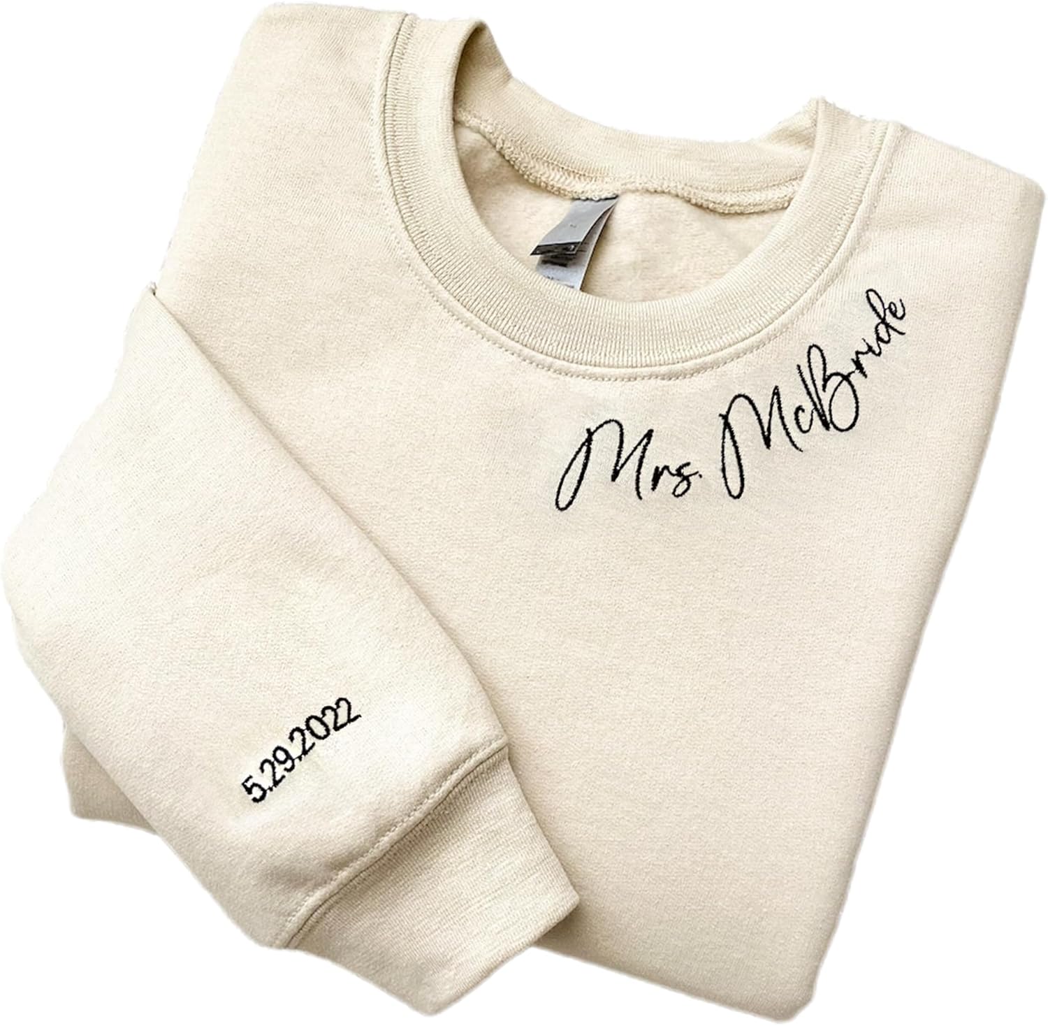 Amazon.com: LOVELYPOD Custom Mrs. Name On Neckline Embroidered ...