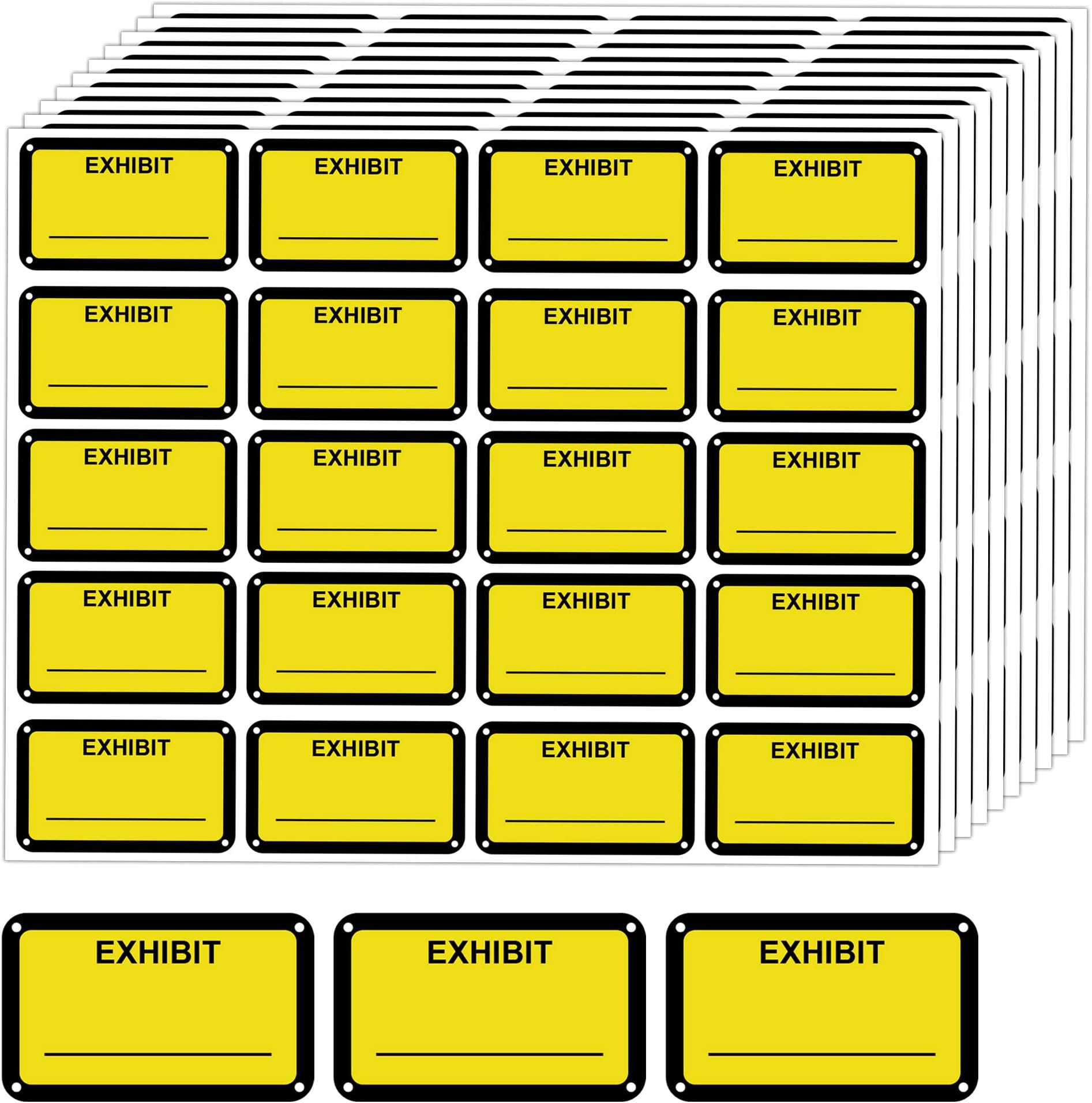 Amazon.com : Legal Exhibit Stickers 1.65 X 1 Inches Yellow Color-Coded ...