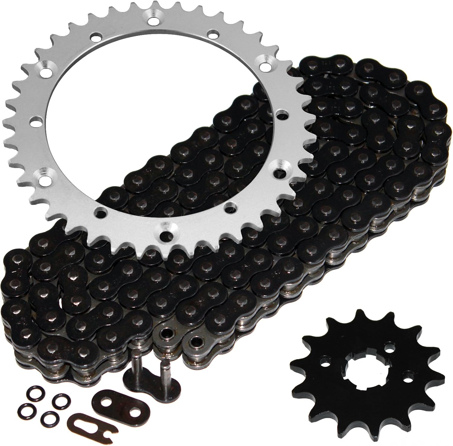 Amazon.com: Caltric Black O-Ring Drive Chain & Sprockets Kit Compatible ...
