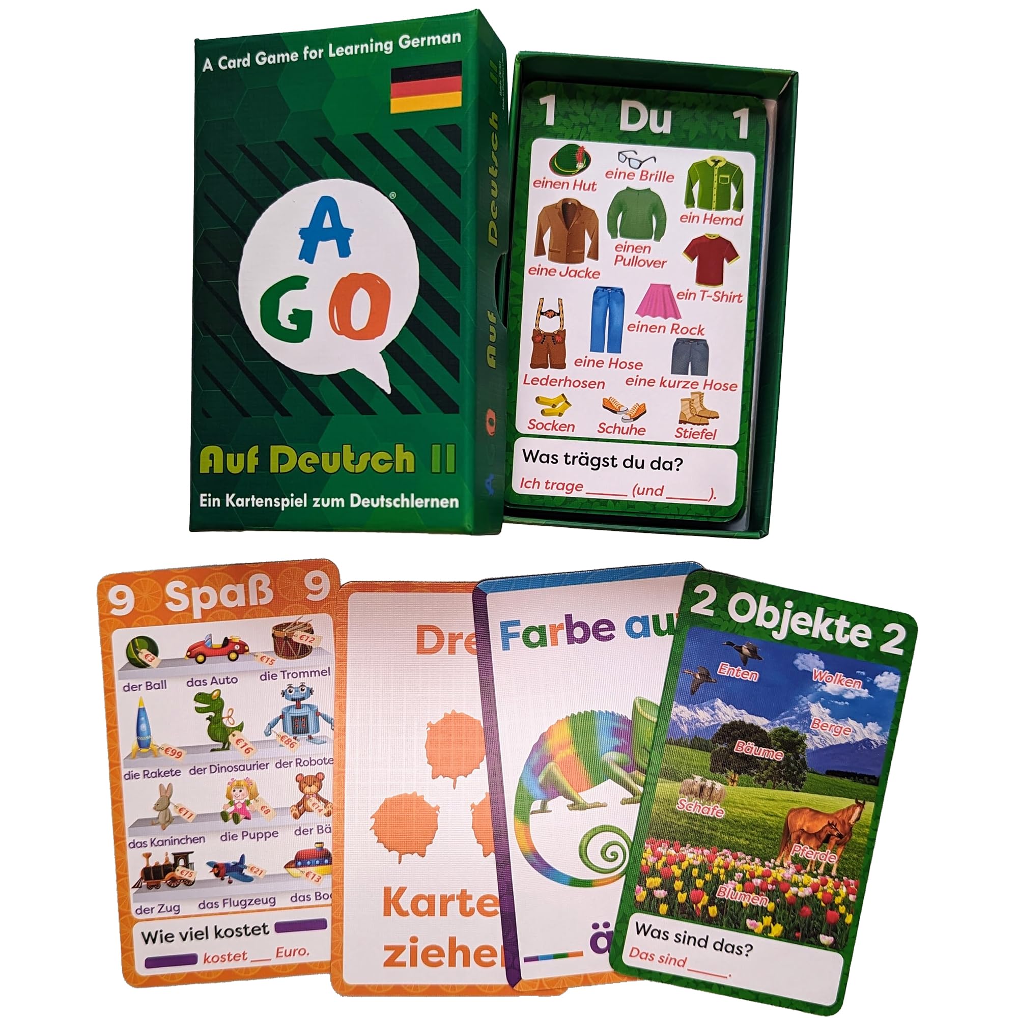 AGO Auf Deutsch 2 Card Game (Deluxe Edition): Learn German The Fun Way ...