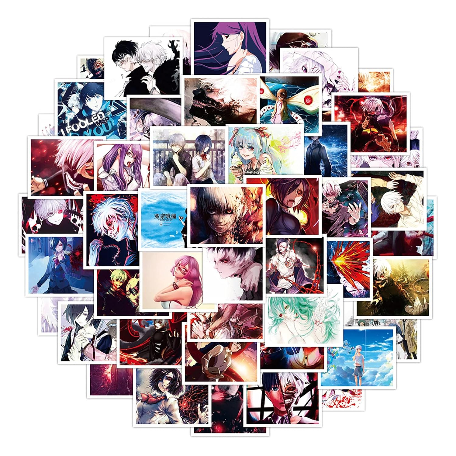 52pcs Tokyo Ghoul Stickers,Cool Anime Stickers Aesthetic Vinyl Stickers ...