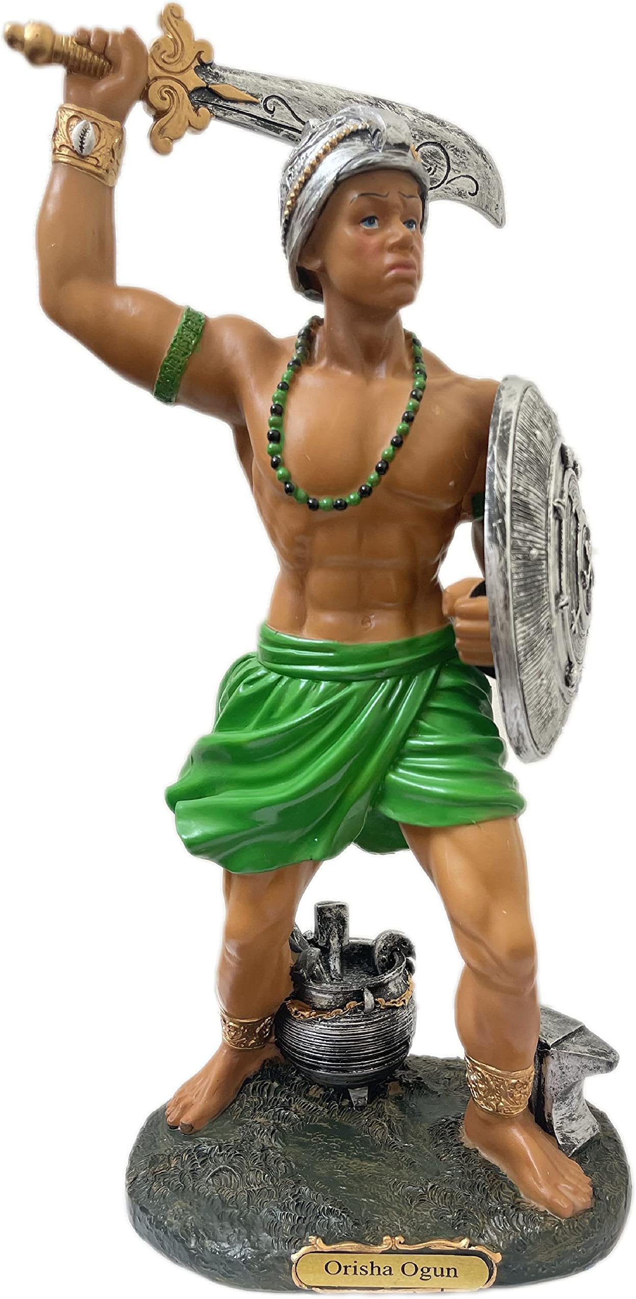 Amazon.com: BHEII 13" Orisha Ogun Statue Santeria Lucumi African God Figure Figurine Ogum : Home ...