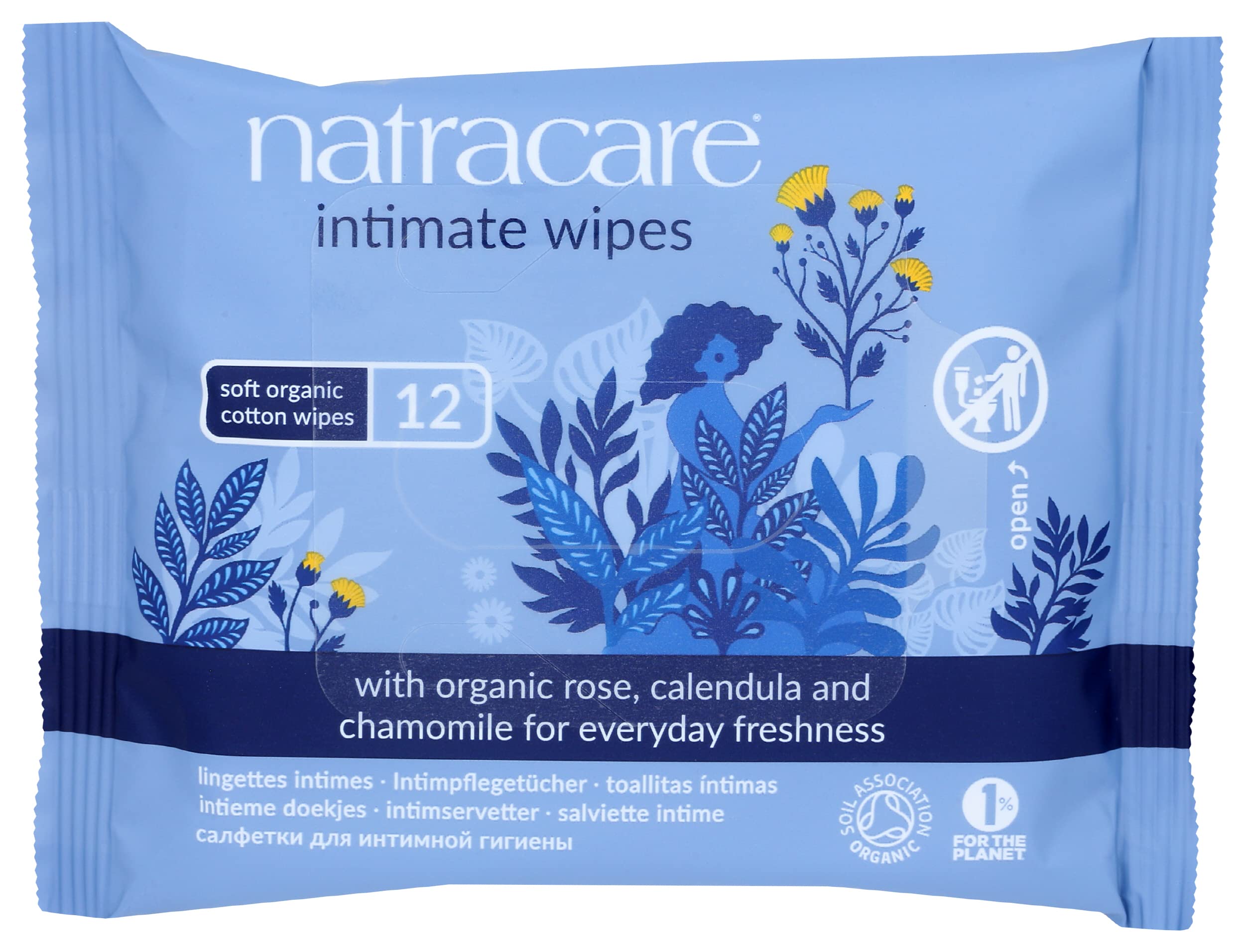 Amazon.com: Natracare Organic Intimate Cotton Wipes, 12 Pcs Pack of 1 ...