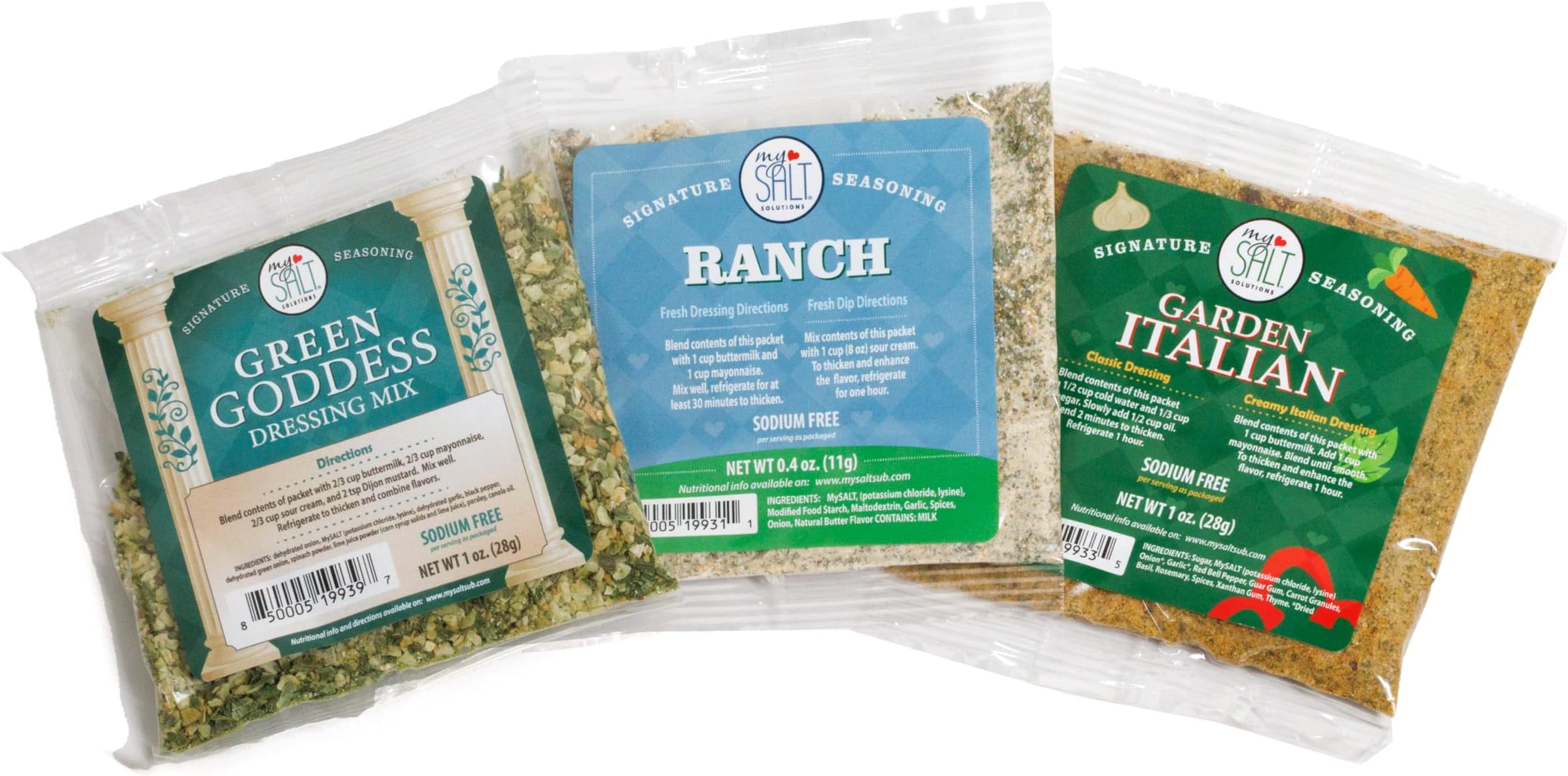 Amazon.com : MySALT Salad Dressing Mix Variety Pack – 3 Classic Flavors ...