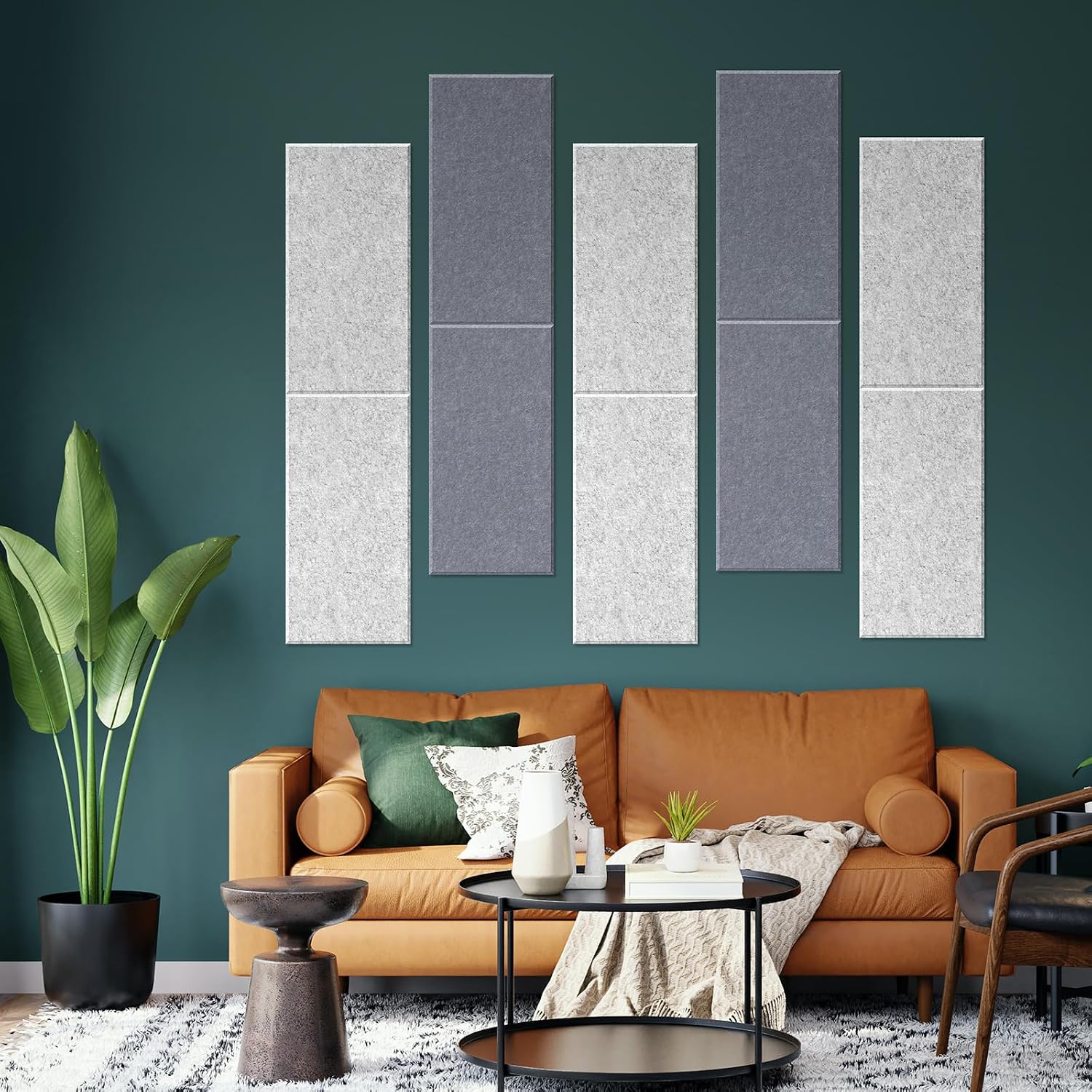 Paquete de 6 azulejos de fieltro para pared, paneles acústicos ...