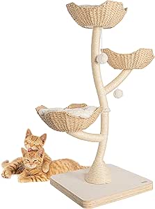 Amazon.com : Modern Cat Tree Tower -52Inch Tall Cat Tower for Indoor Cats - Solid Wood Cat Condo ...