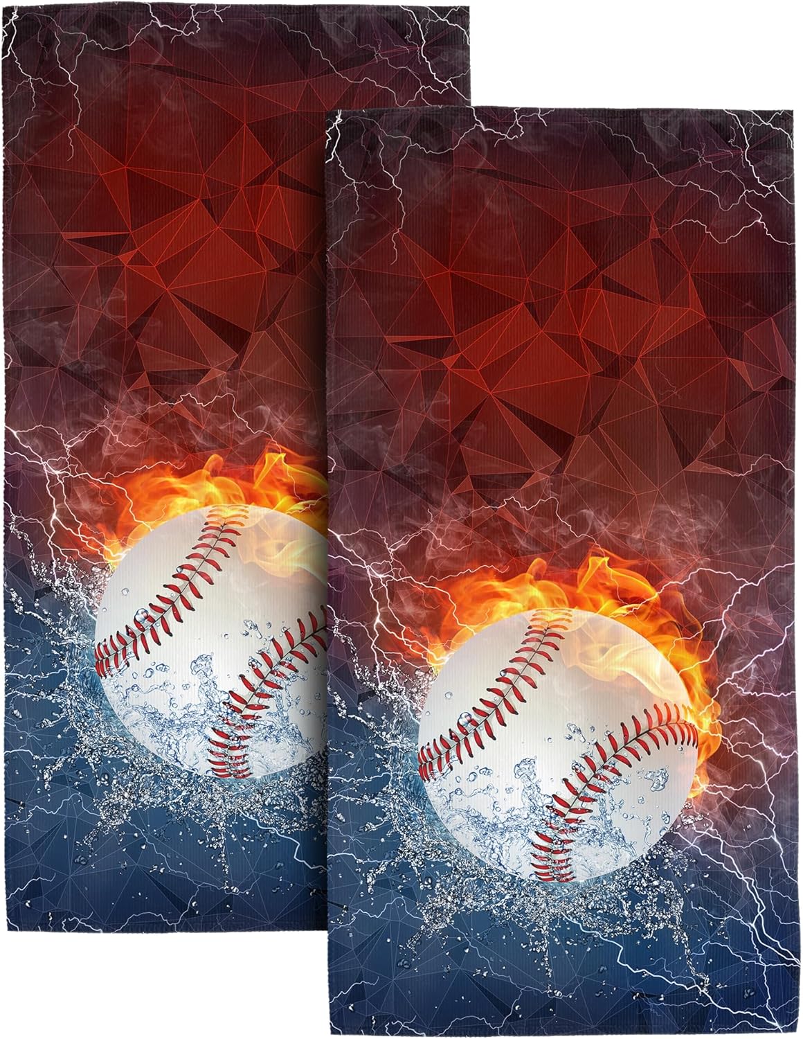 Amazon.com: Bapcoku Baseball Themed Bath Hand Towels - Decorative Set ...