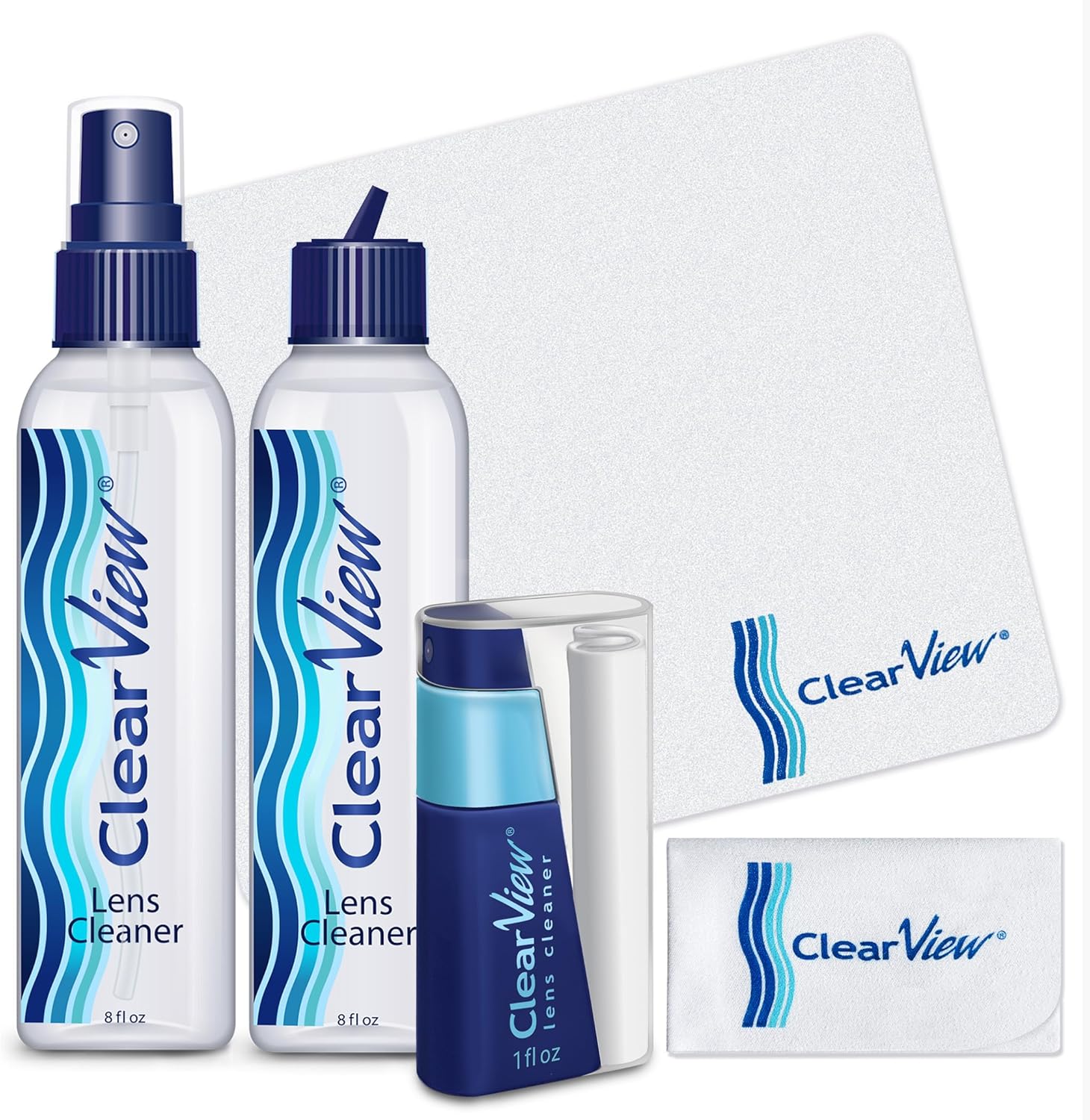 Amazon.com: Clear View Lens Cleaner Kit | 2 x 8oz Bottles, 1 Travel ...