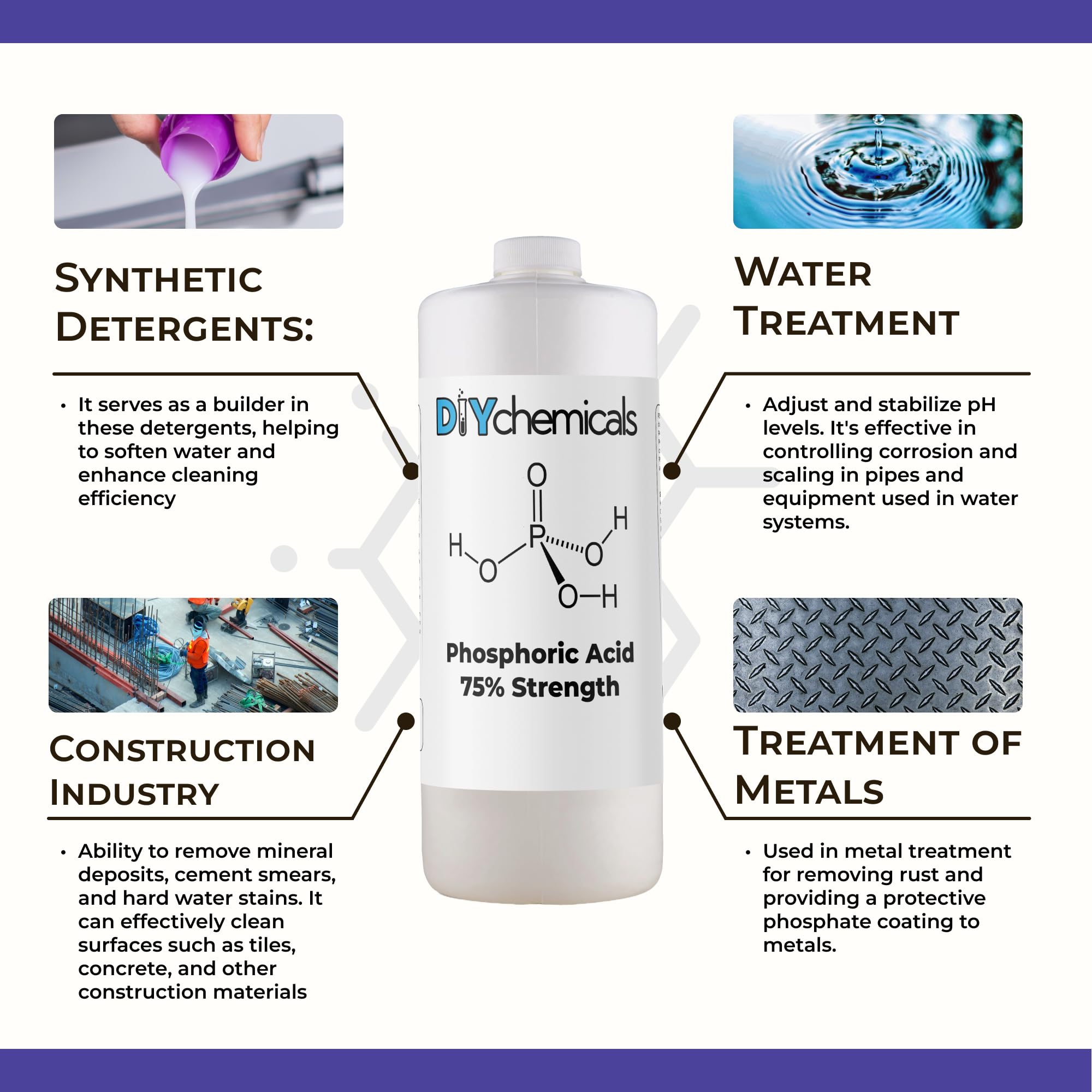 Snapklik.com : DIYChemicals Phosphoric Acid 75% Rust Remover, Wood ...